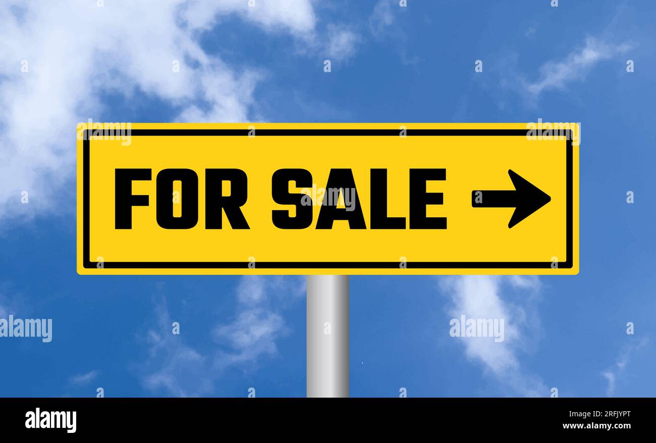 For sale road sign on cloudy sky background Stock Photo - Alamy