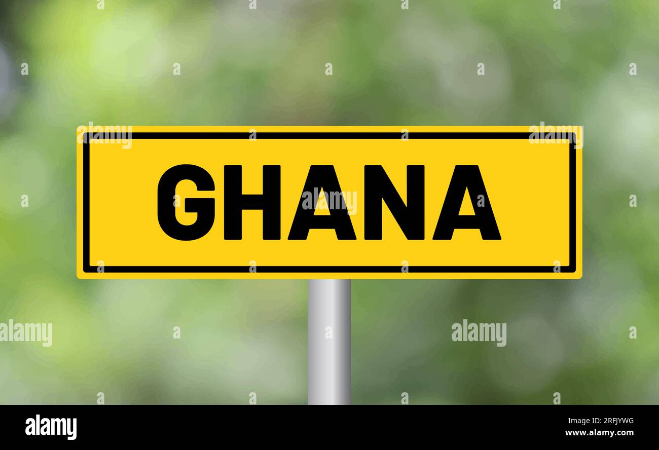 Ghana road sign on blur background Stock Photo - Alamy