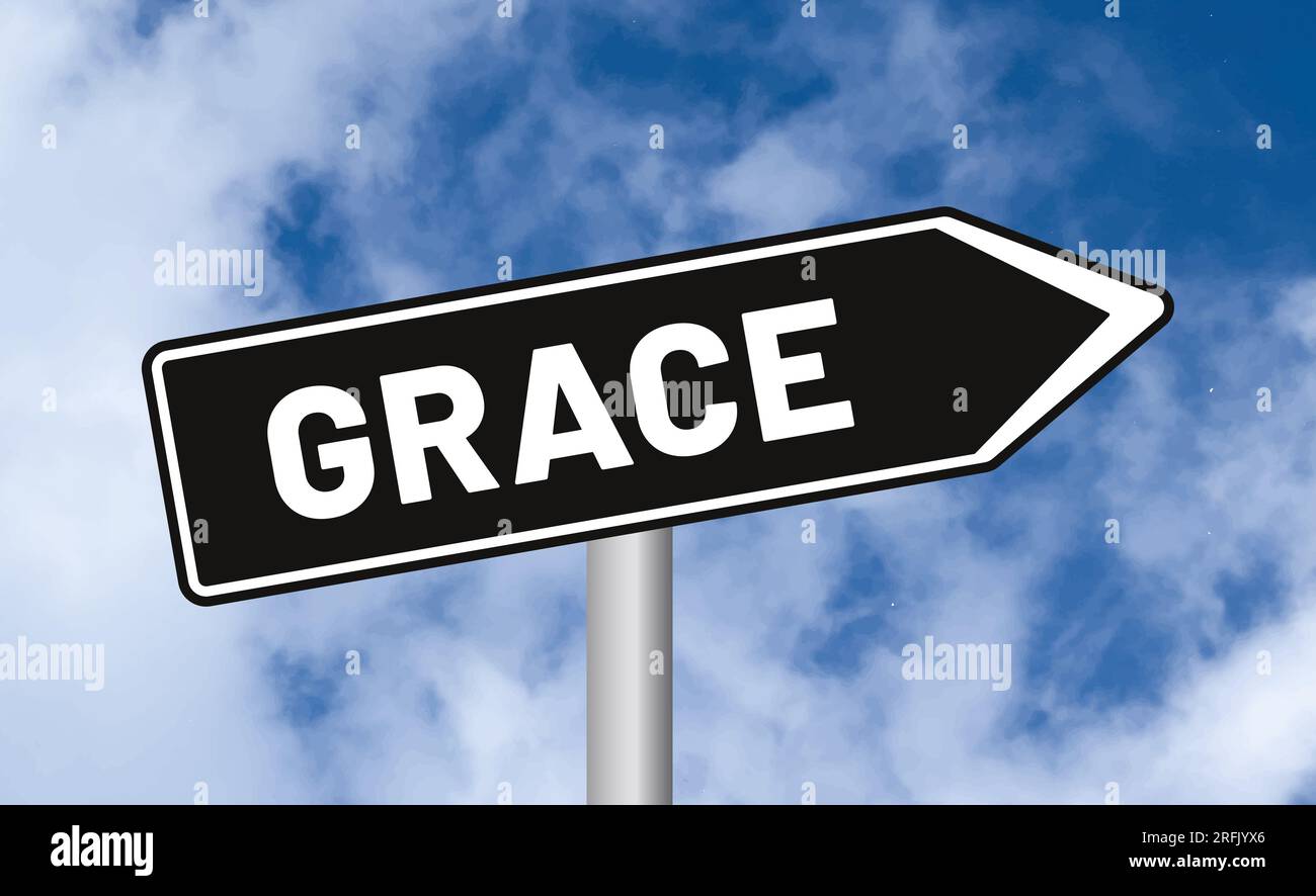 Grace road sign on sky background Stock Photo - Alamy