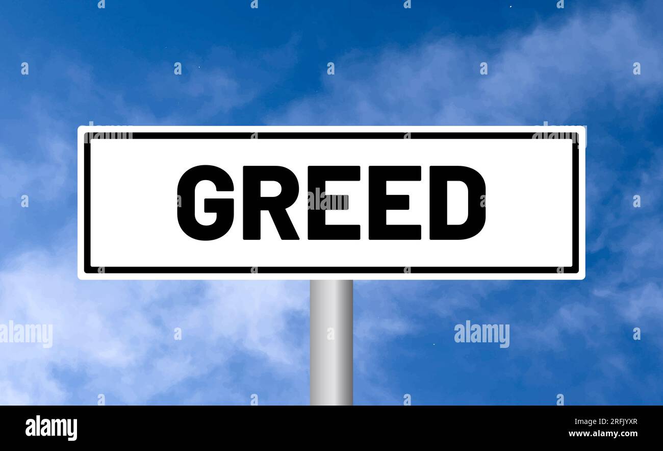 Greed road sign hi-res stock photography and images - Alamy
