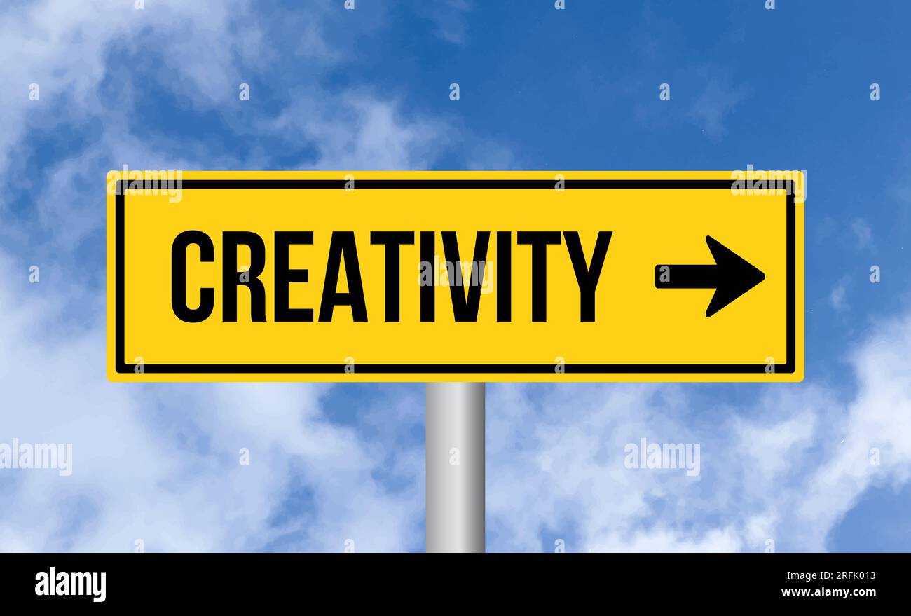 Creativity road sign on sky background Stock Photo - Alamy