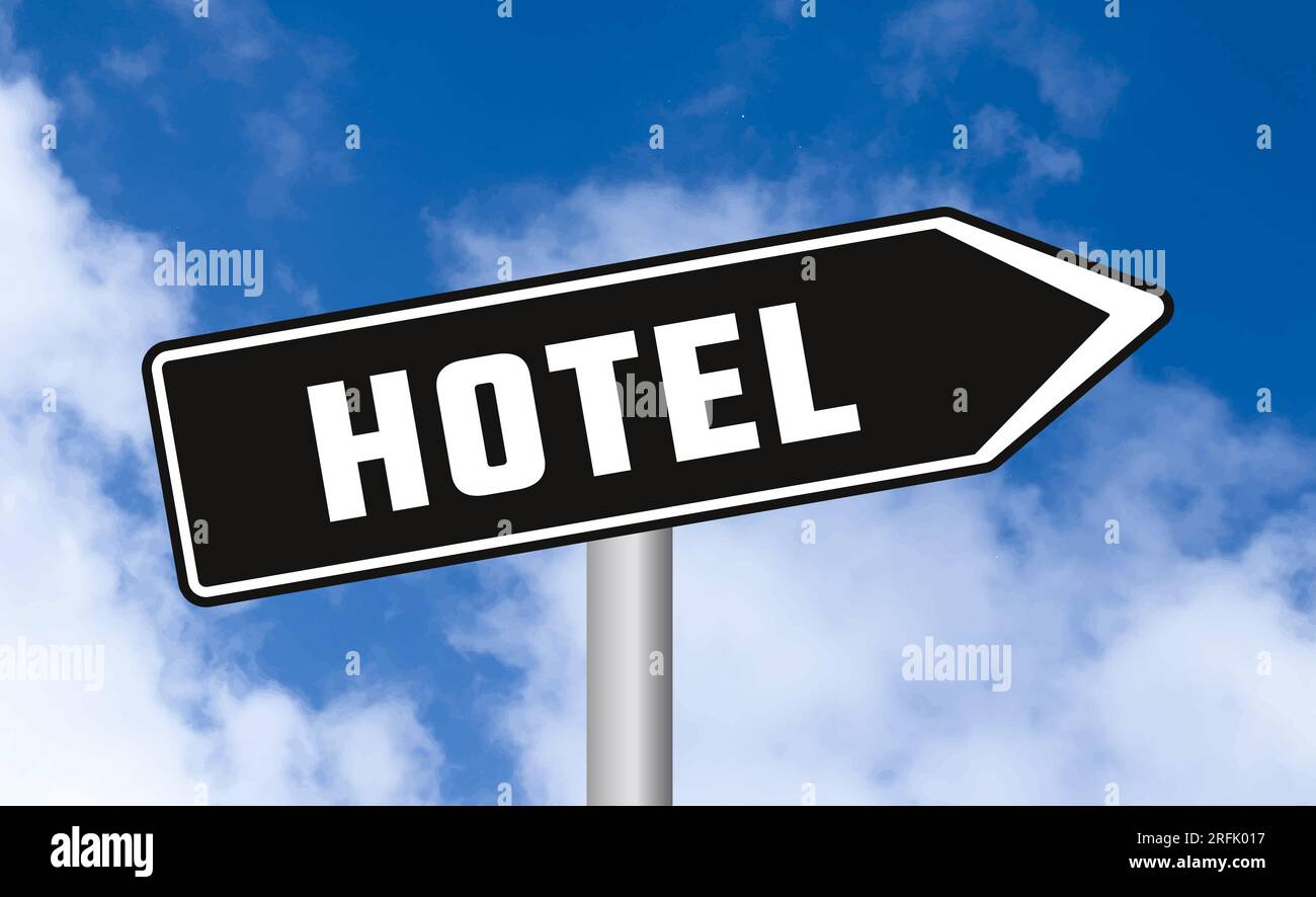 Hotel road sign hi-res stock photography and images - Alamy
