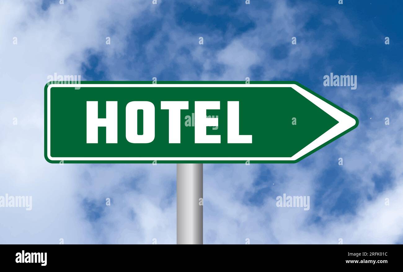 Hotel road sign hi-res stock photography and images - Alamy