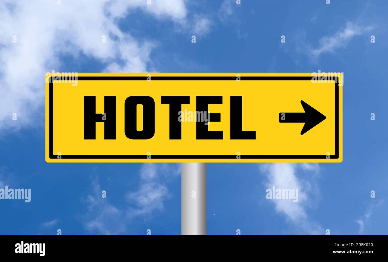 Hotel road sign hi-res stock photography and images - Alamy