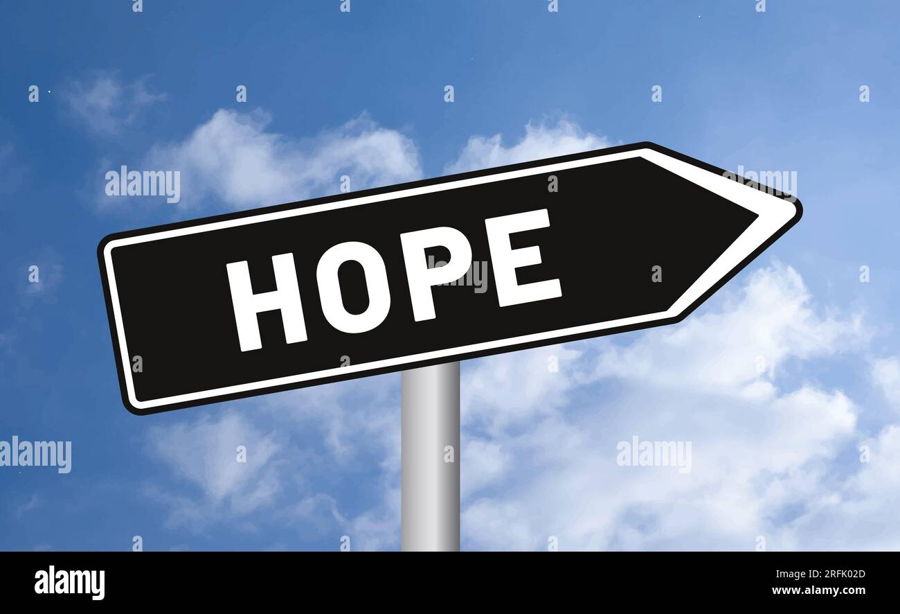 Hope road sign on cloudy sky background Stock Photo - Alamy