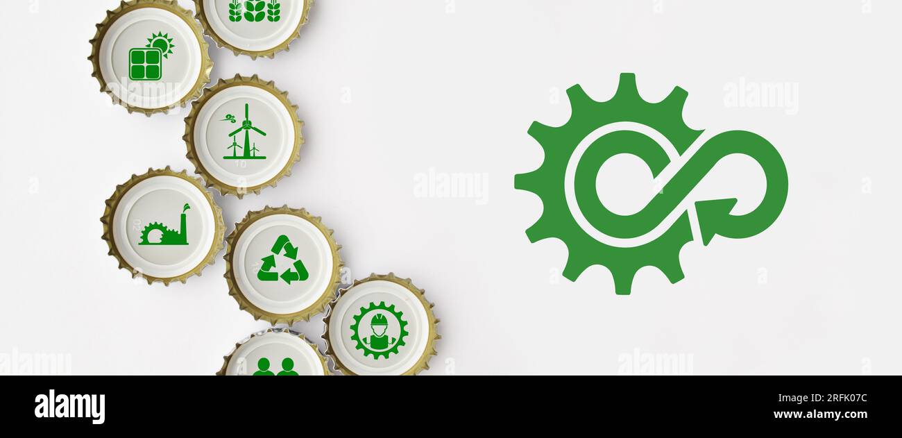 circular economy icons on white background Stock Photo - Alamy