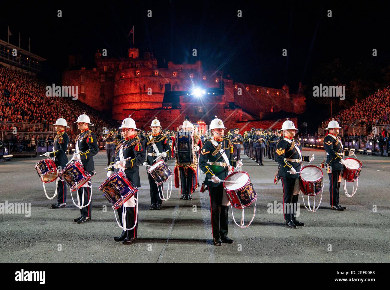 The Royal Marines on the Esplanade of Edinburgh Castle at this year’s ...