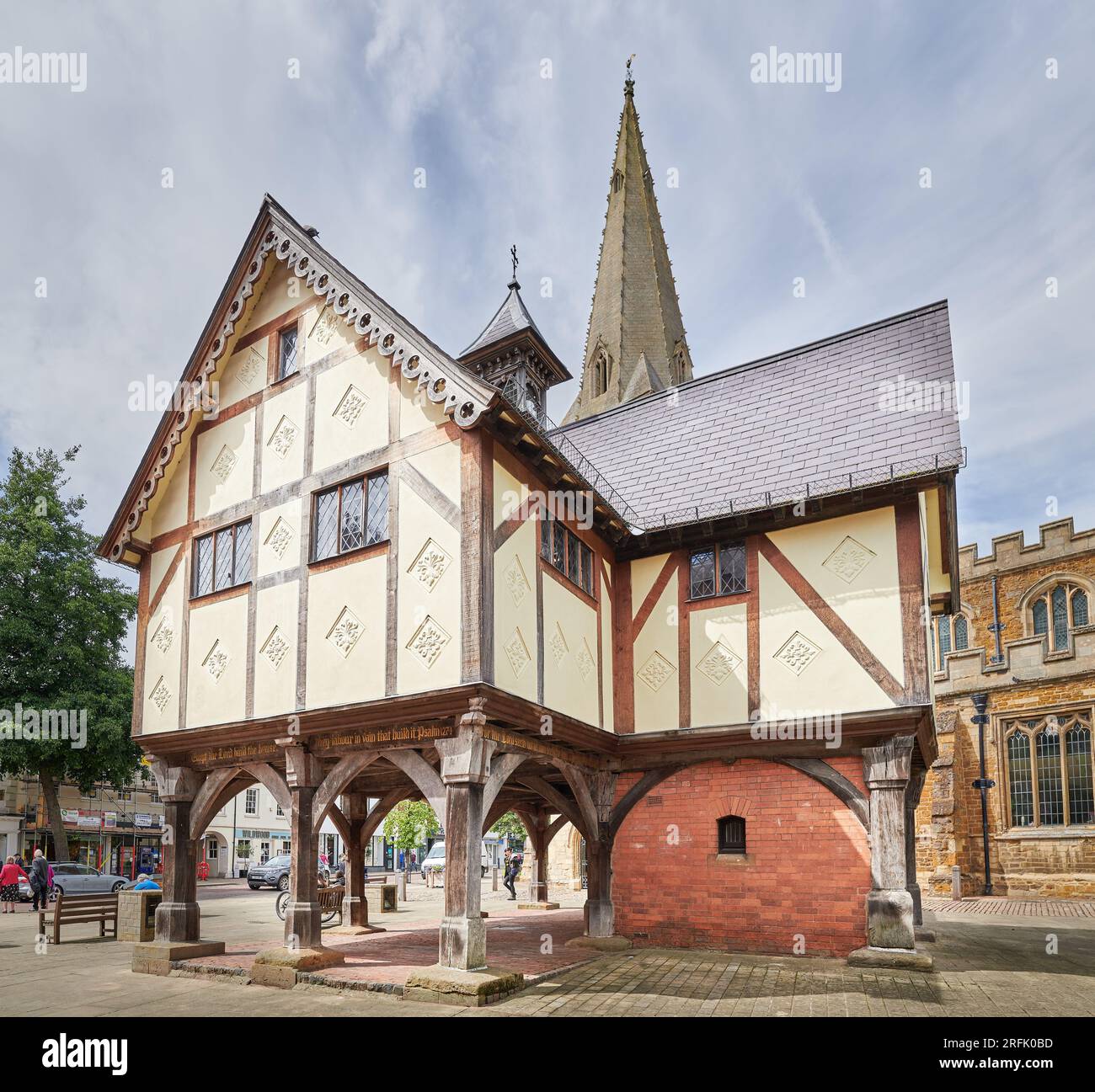 The old grammar school in the Square at Market Harborough, England ...