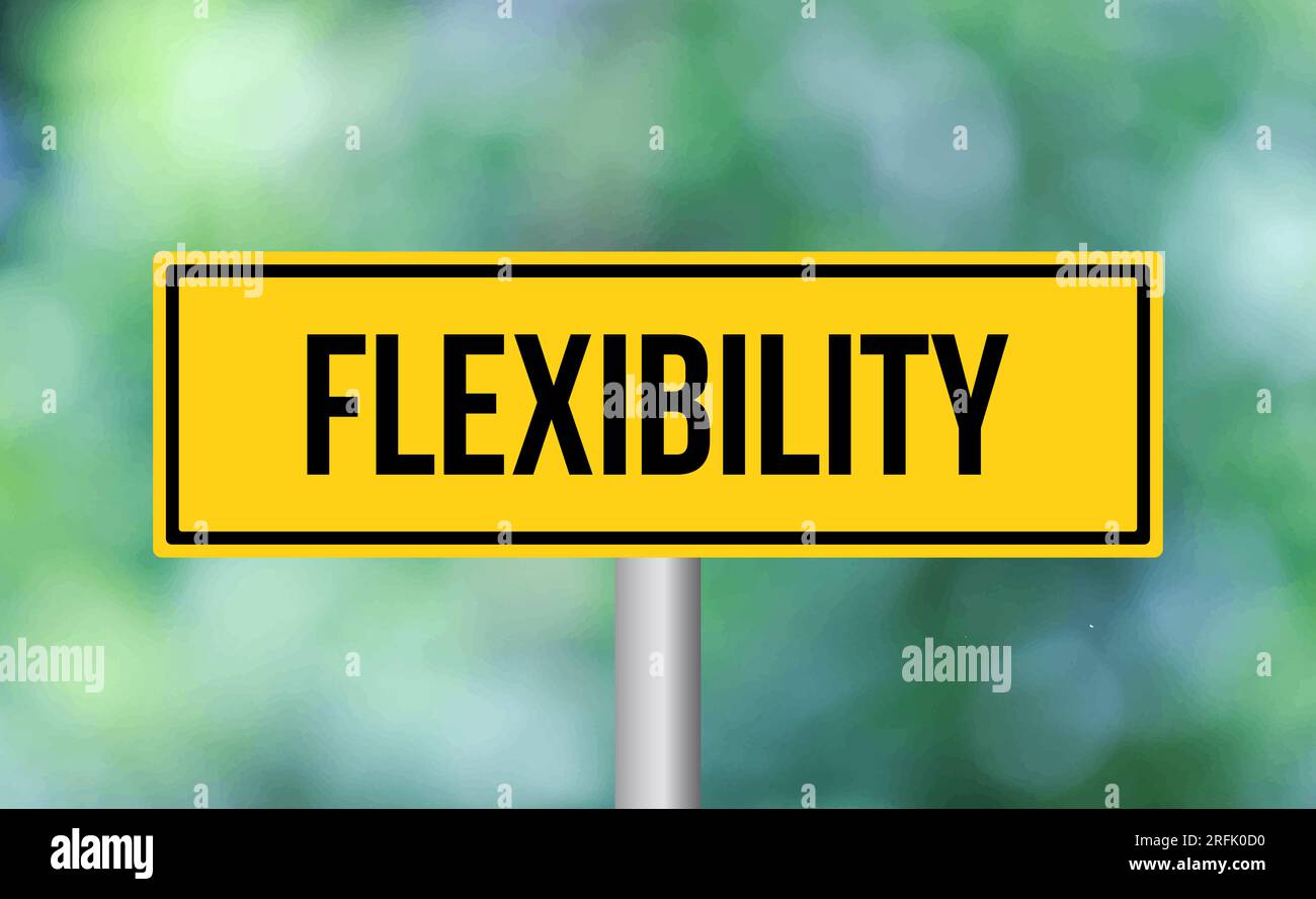 Flexibility road sign on blur background Stock Photo - Alamy
