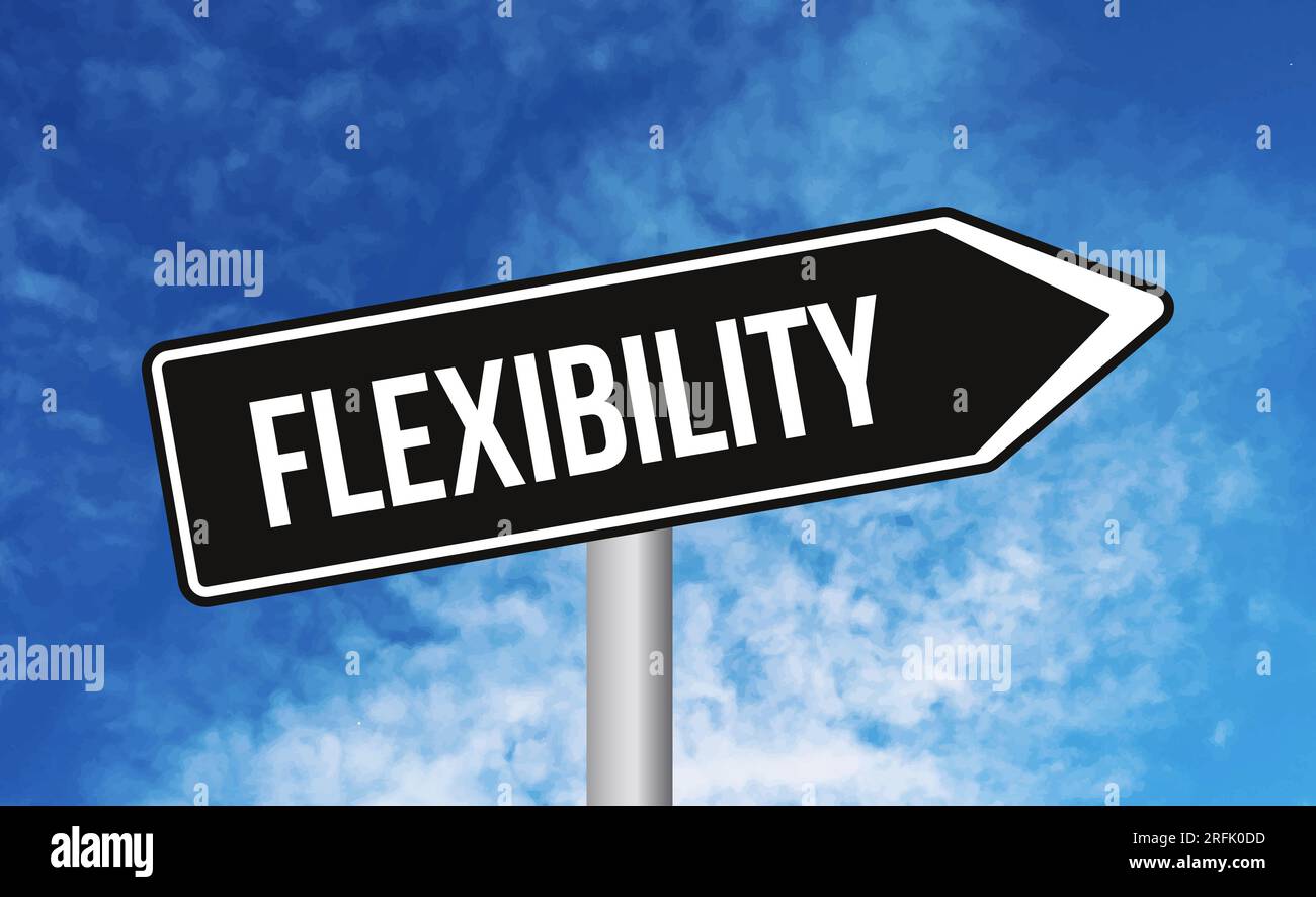 Flexibility road sign on blue sky background Stock Photo - Alamy