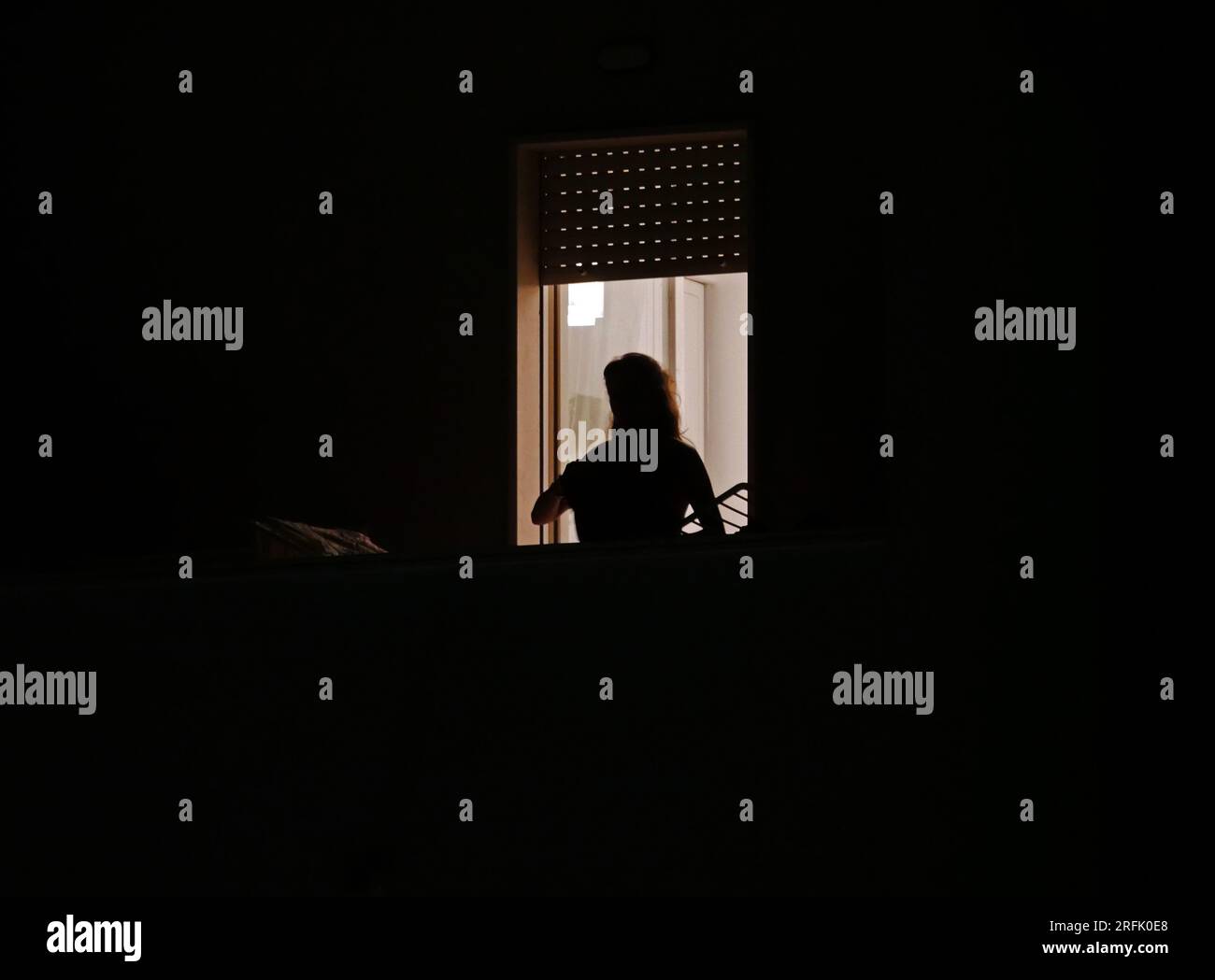 Window in the night Stock Photo - Alamy