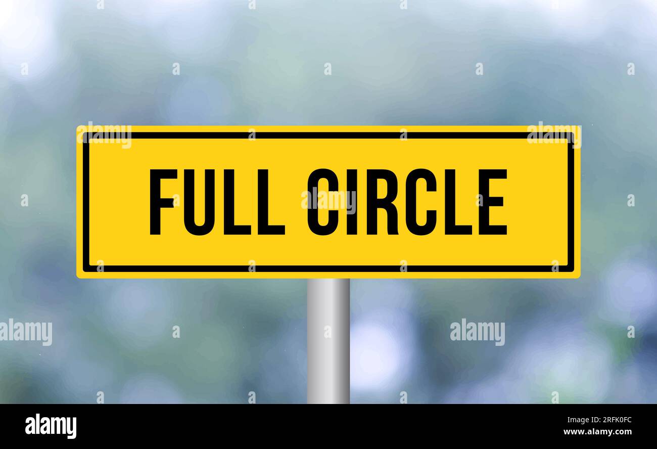 Full circle road sign on blur background Stock Photo - Alamy