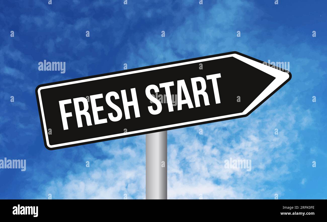 Fresh start road sign on cloudy sky background Stock Photo - Alamy