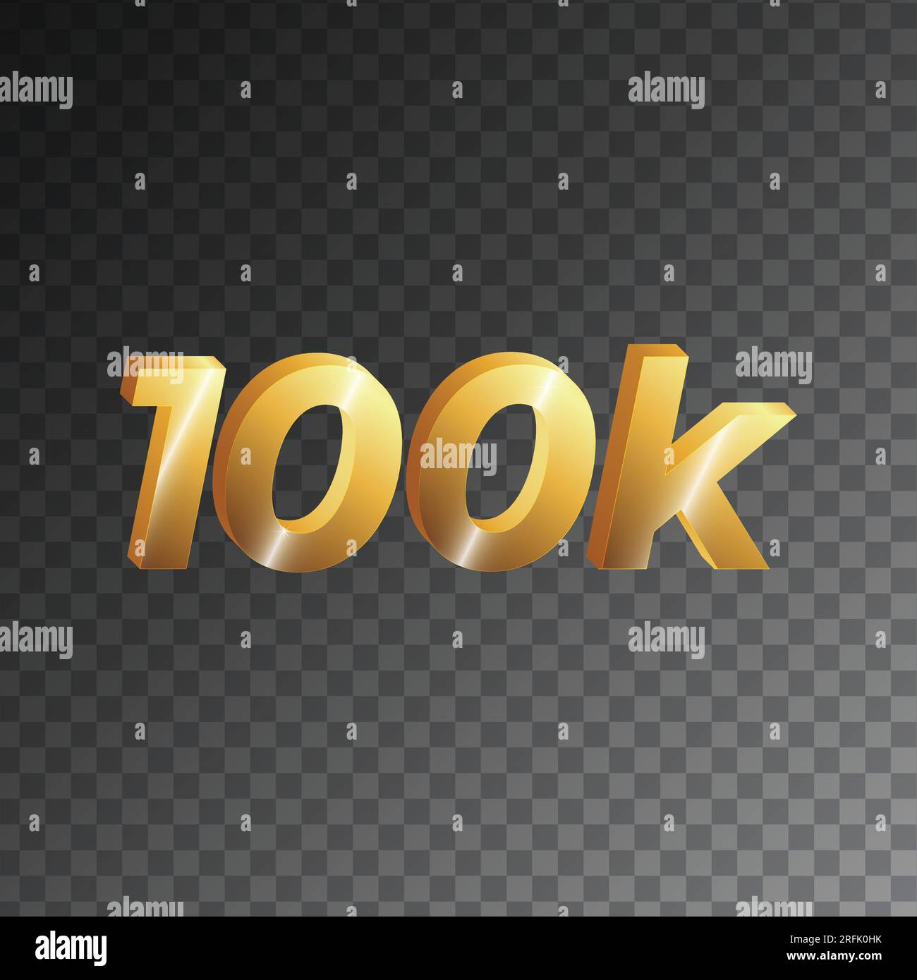 100k golden 3D text effect png eps10 images Stock Vector Image & Art ...