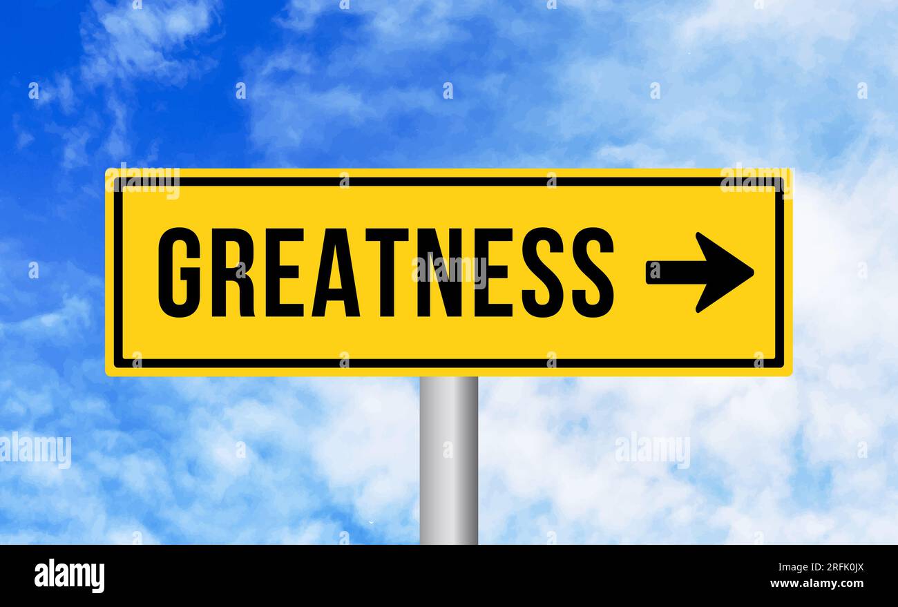 Greatness road sign on blue sky background Stock Photo - Alamy