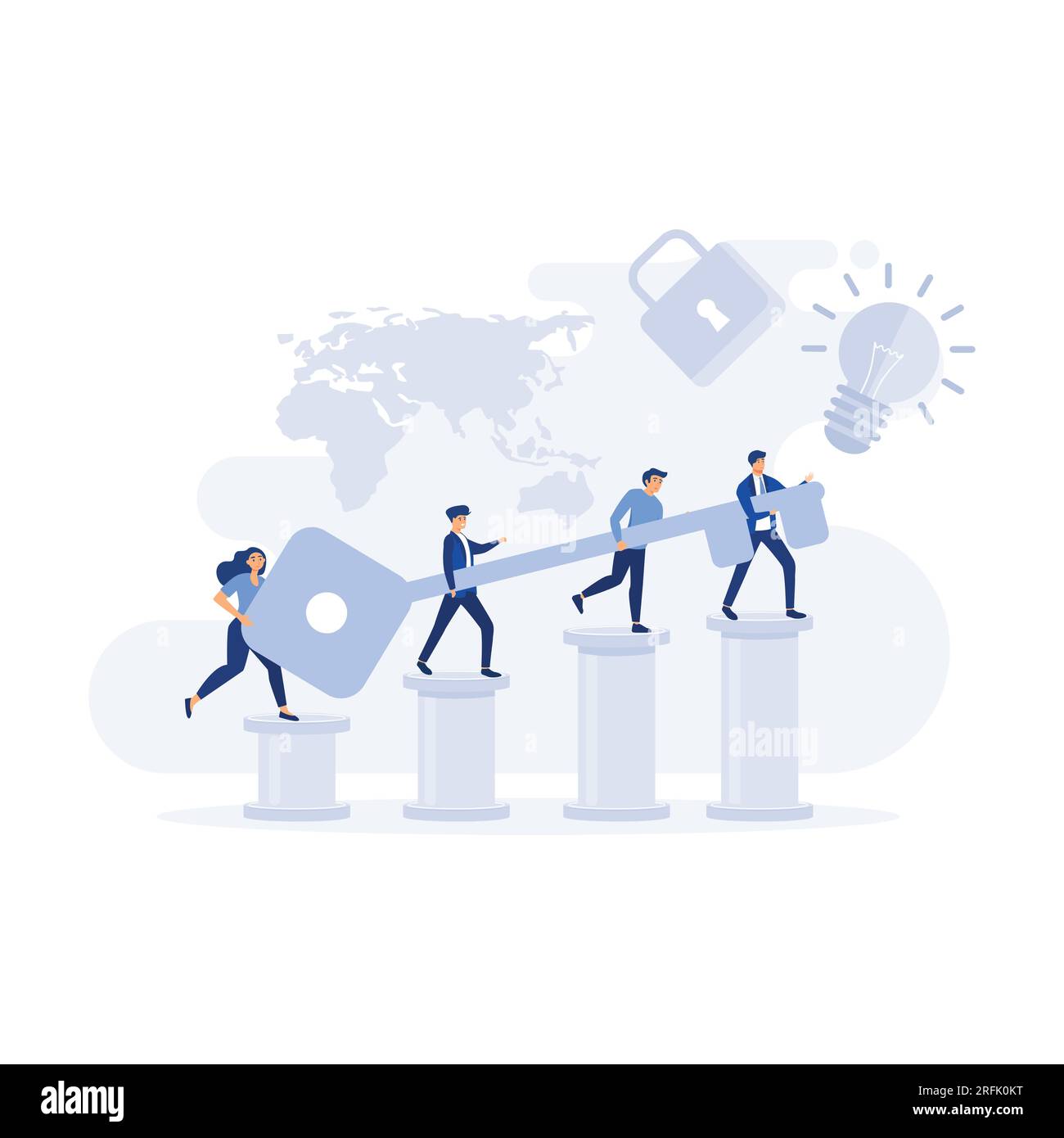 the concept of teamwork. Businessman and entrepreneur achieve goals ...