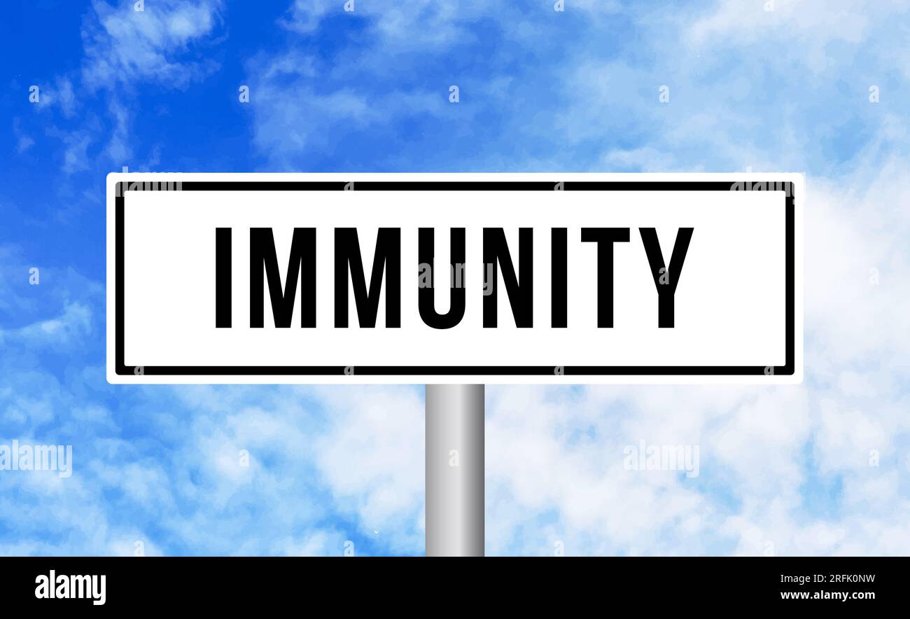 Immunity road sign on sky background Stock Photo - Alamy