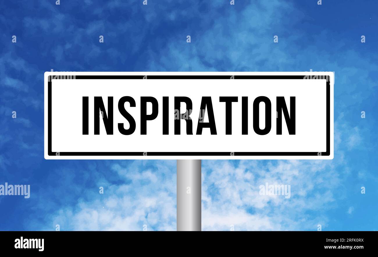 Inspiration road sign on sky background Stock Photo - Alamy