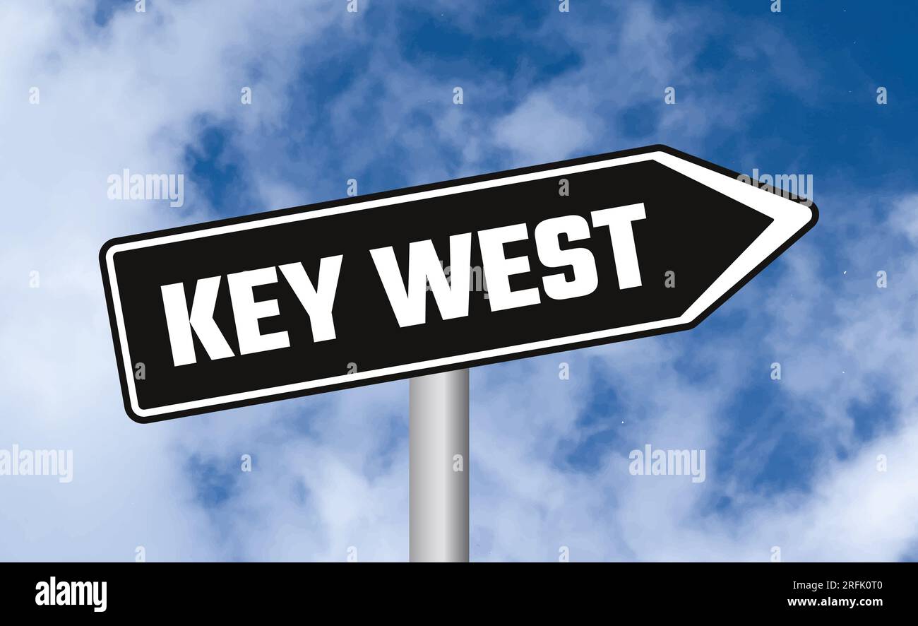 Key west road sign on sky background Stock Photo - Alamy