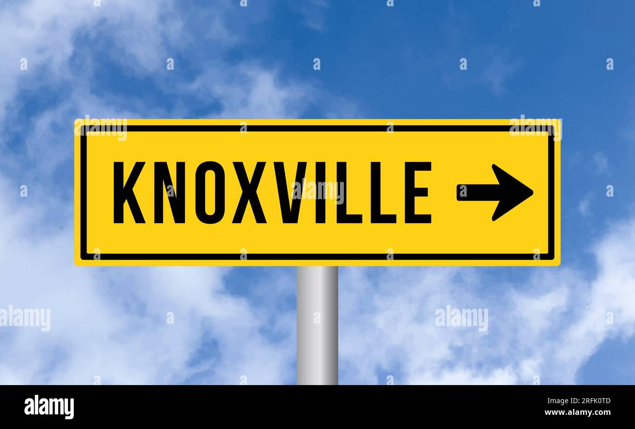 Knoxville road sign on cloudy sky background Stock Photo - Alamy