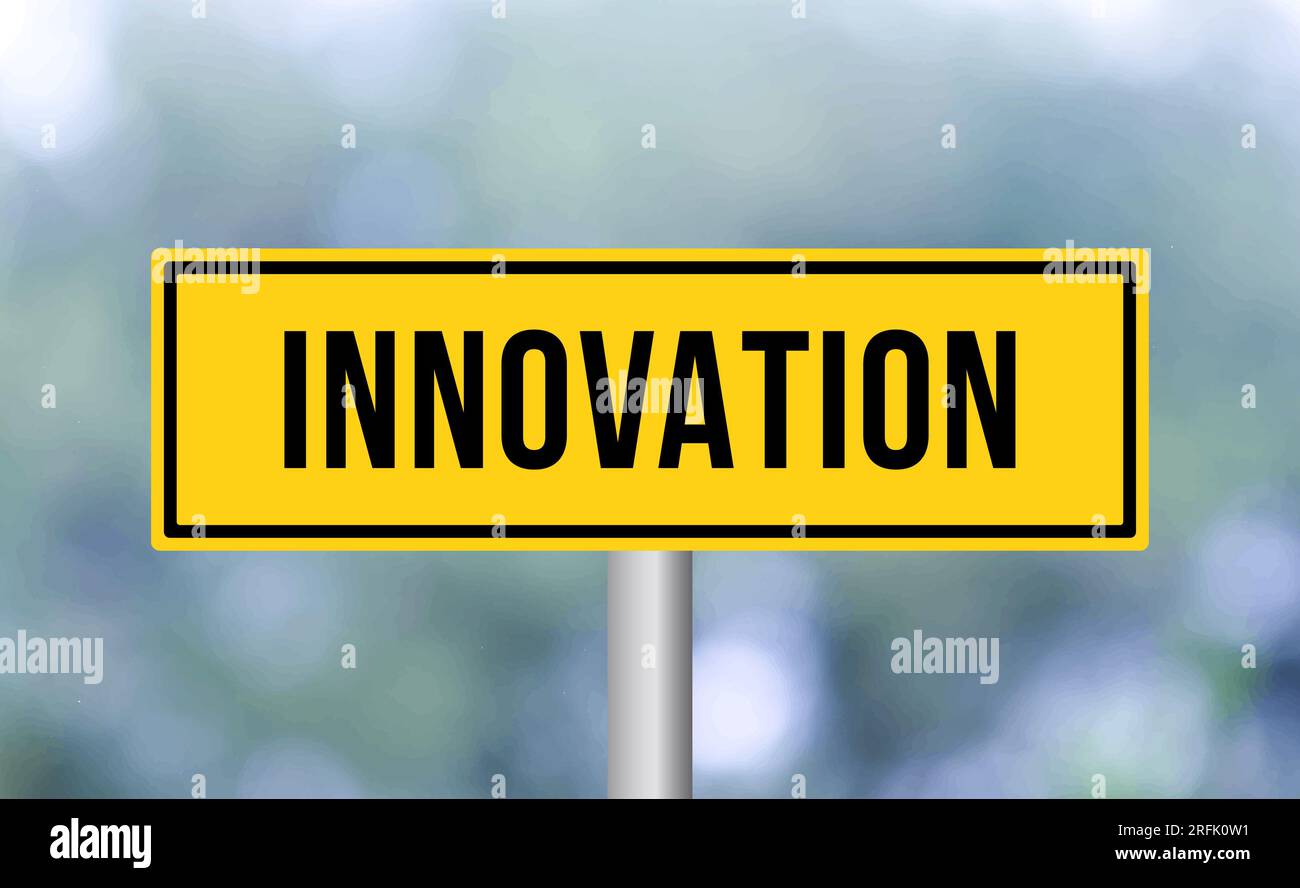 Innovation road sign on blur background Stock Photo - Alamy