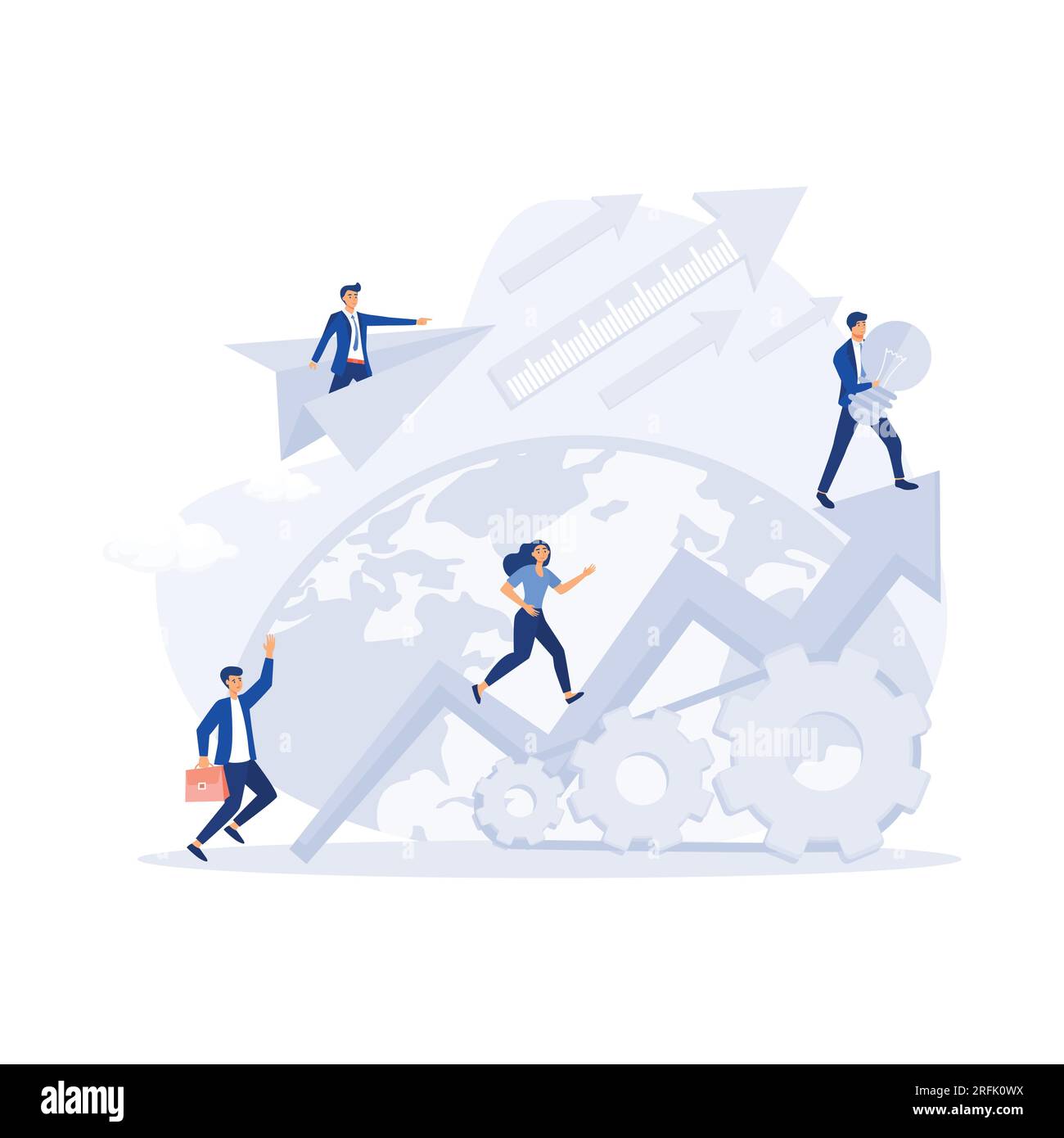 Business analytics in cloud arrow leadership company. People challenge ...