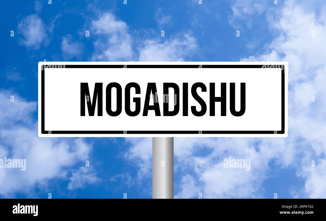 Mogadishu road sign on sky background Stock Photo - Alamy