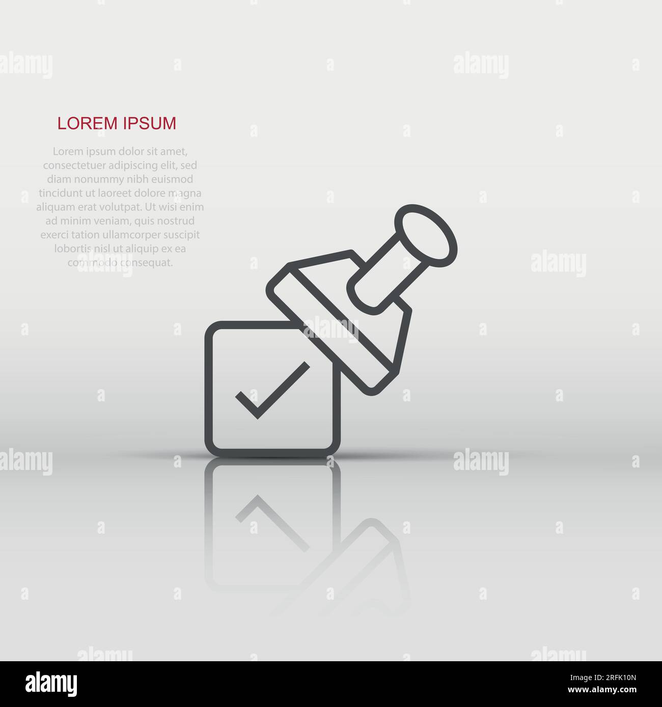 Approve stamp icon in flat style. Accept check mark vector illustration ...