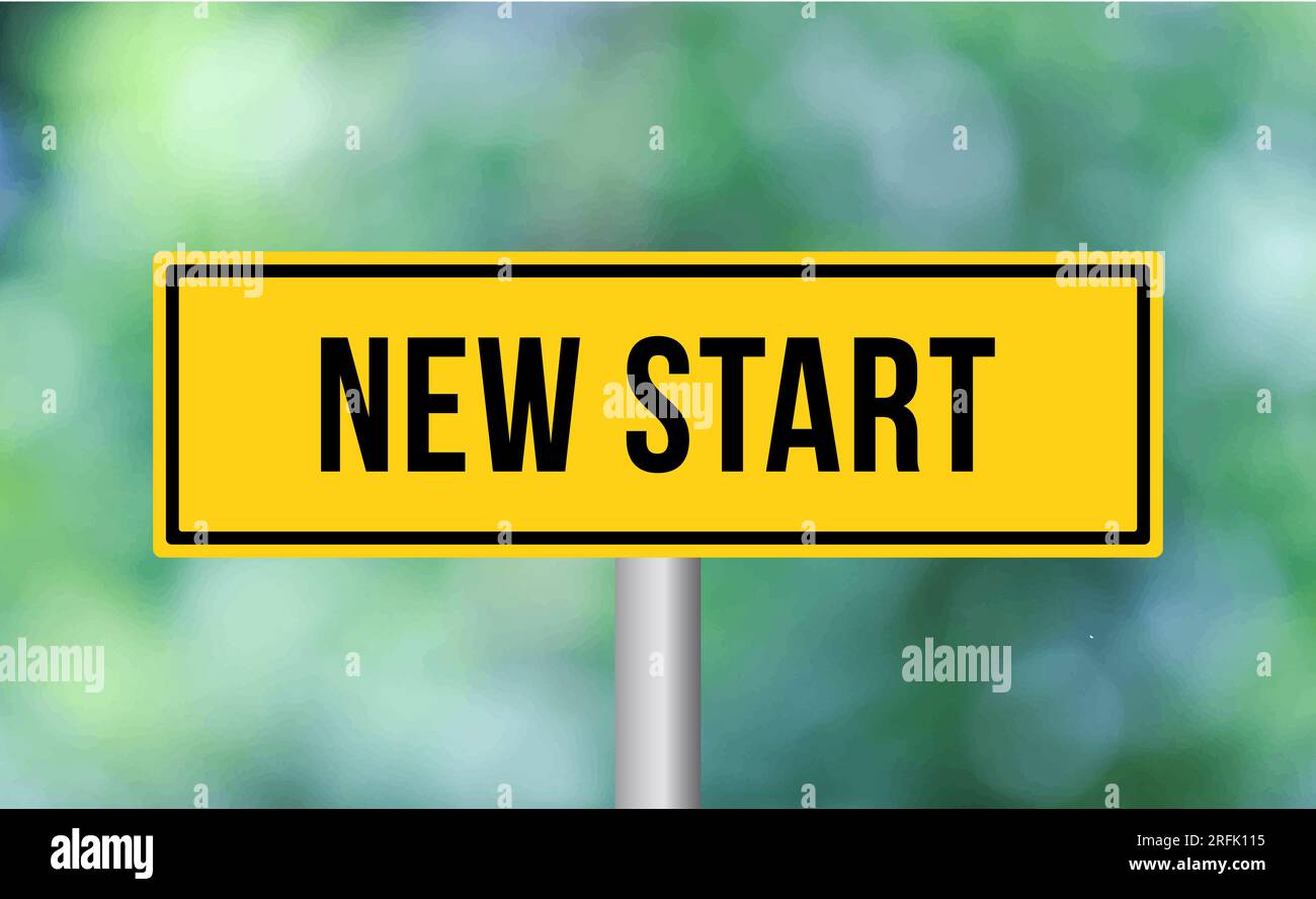 New start road sign hi-res stock photography and images - Alamy