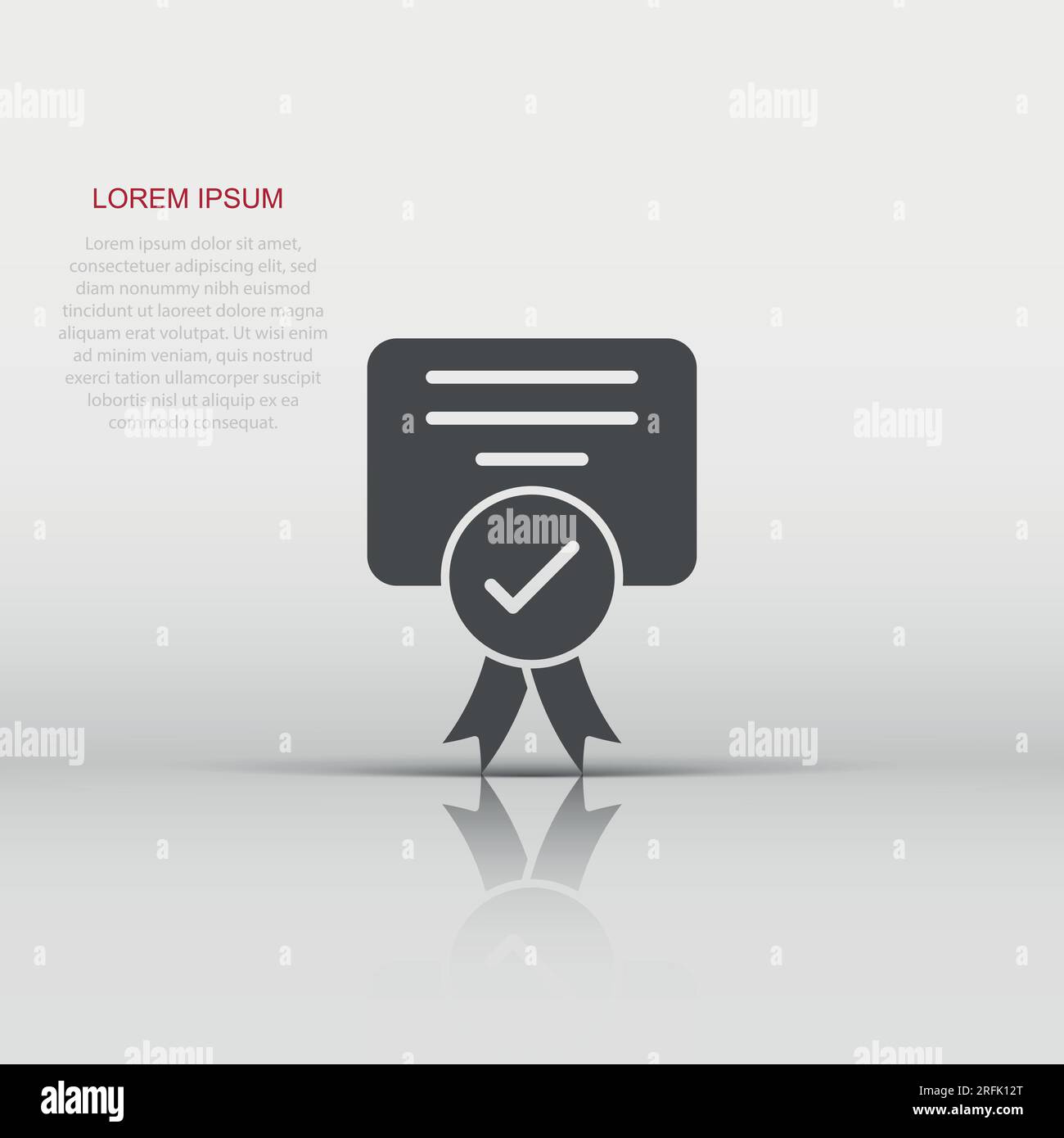 Approve certificate icon in flat style. Document check mark vector ...