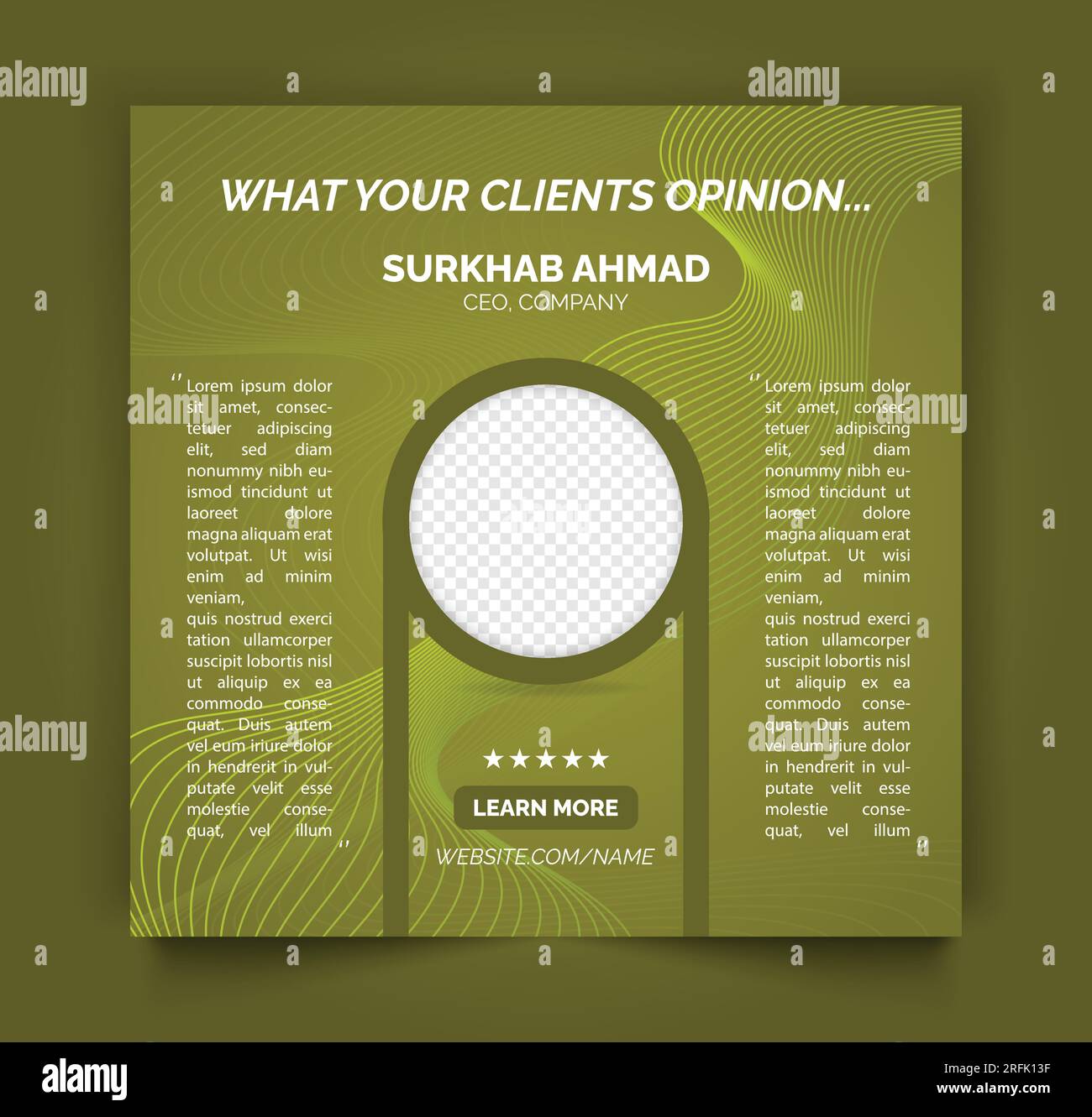 Social media post template or customer feedback review testimonial web ...