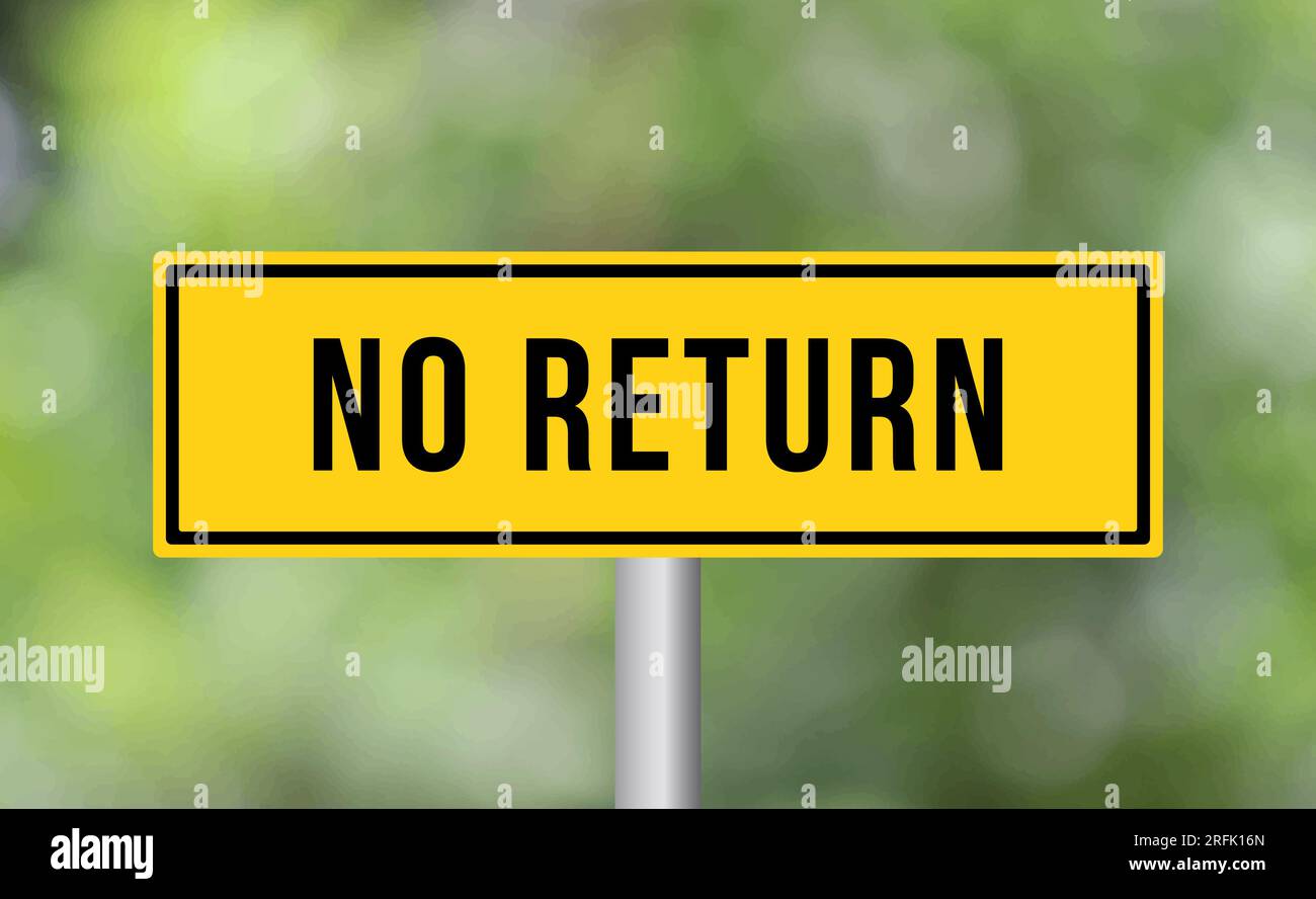 No return road sign on blur background Stock Photo - Alamy