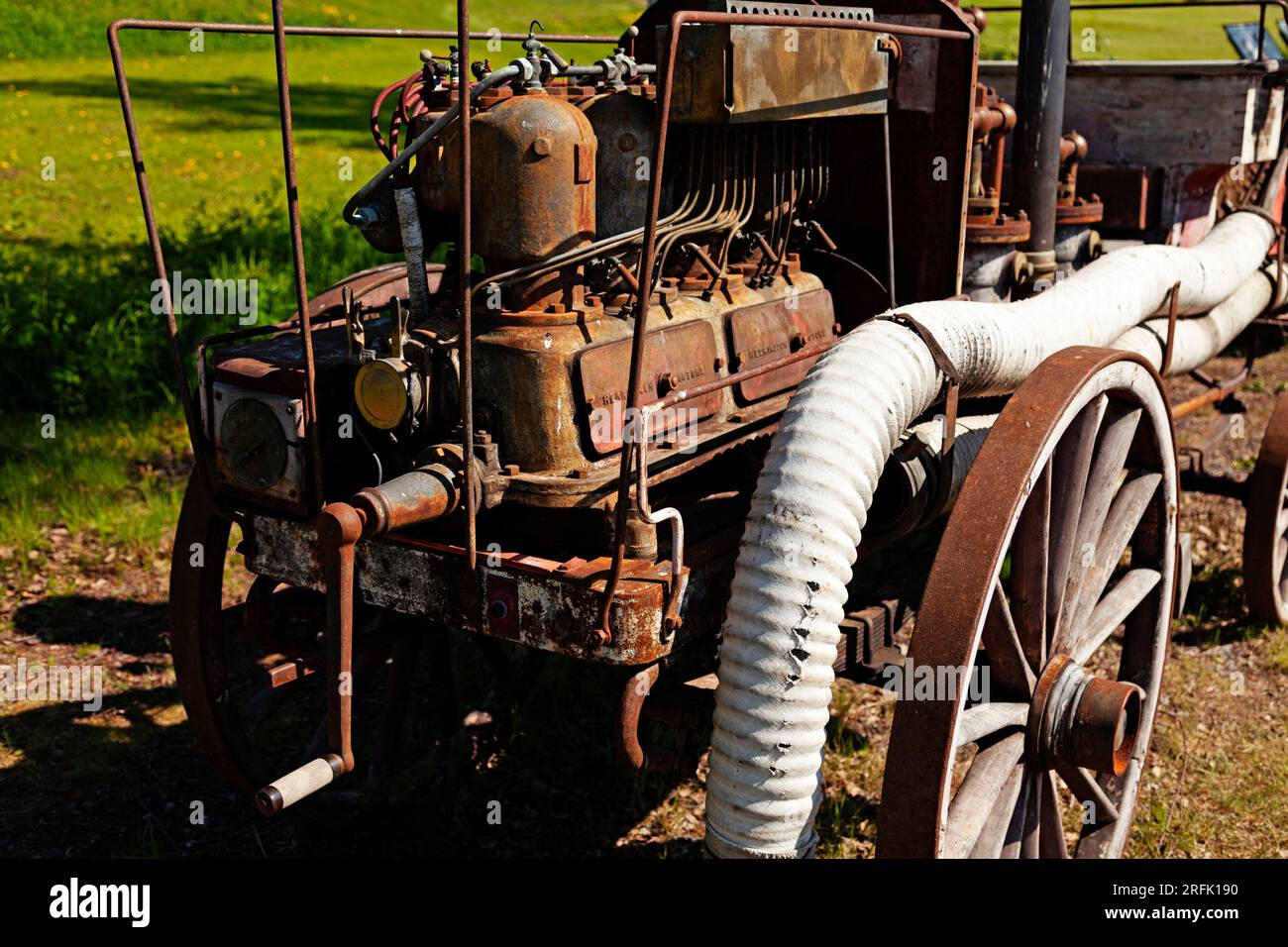 Robertsfors, Norrland Sweden - June 10, 2023: a very old motorized fire ...