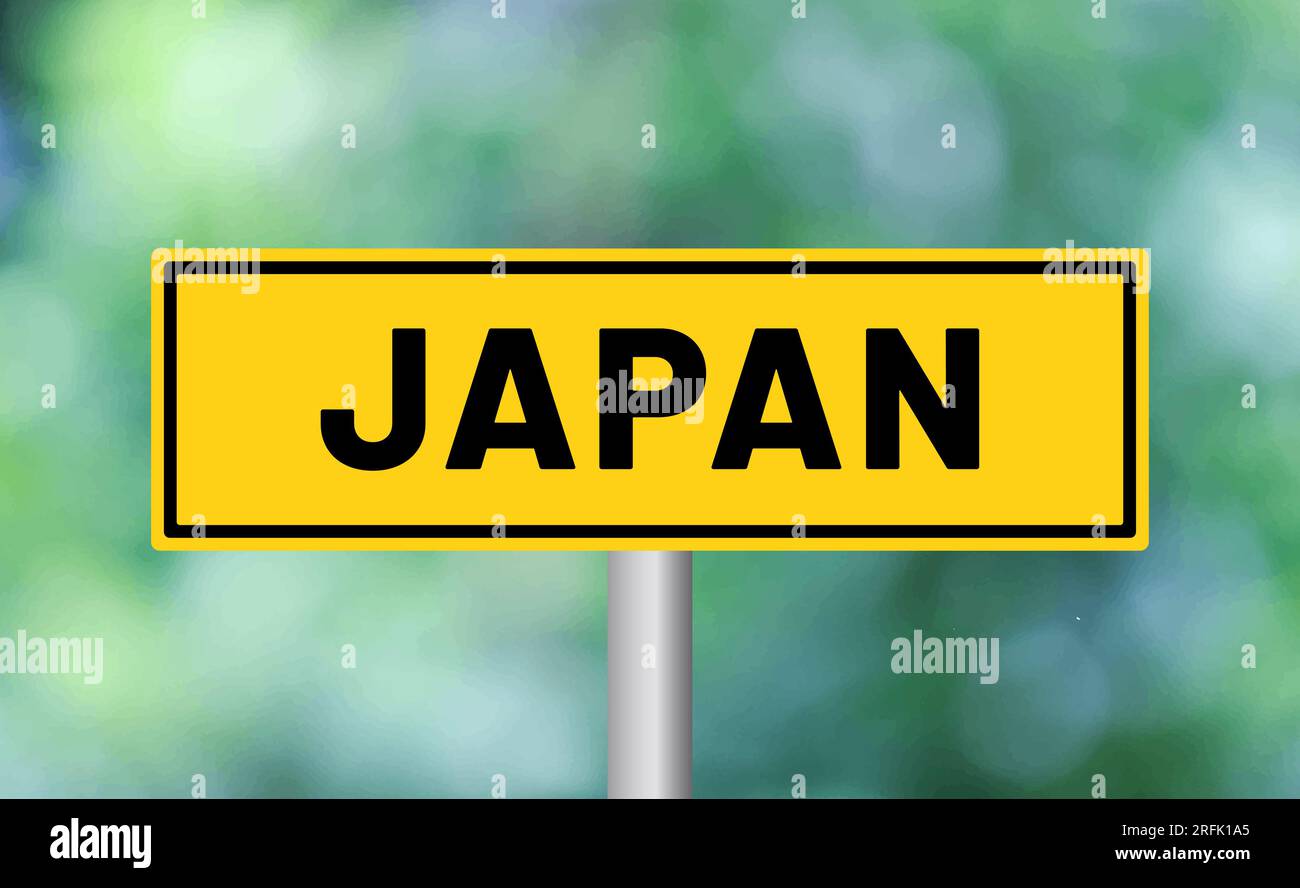 Japan road sign on blur background Stock Photo - Alamy