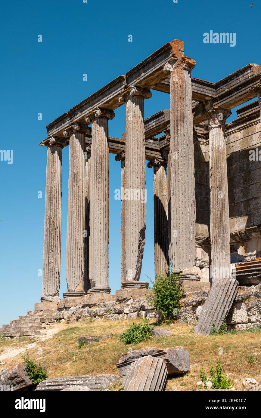 Zeus temple in the ancient city of Aizanoi in Kütahya Turkey Stock ...