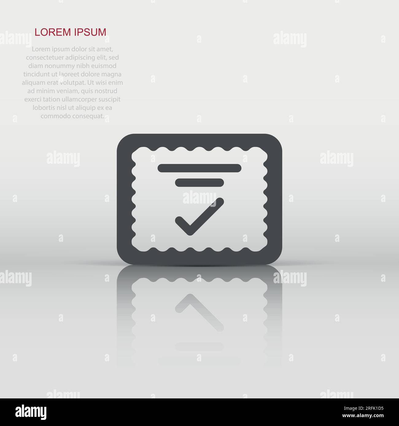 Approve certificate icon in flat style. Document check mark vector ...