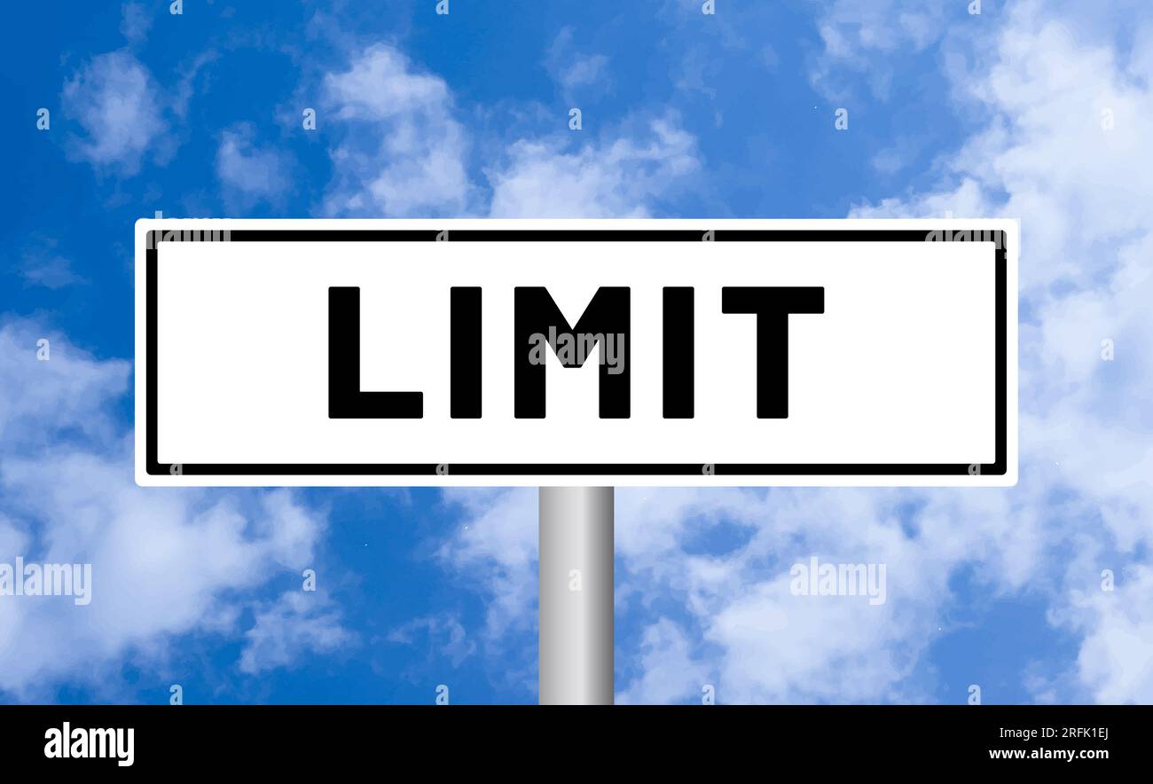 Limit road sign on cloudy sky background Stock Photo - Alamy