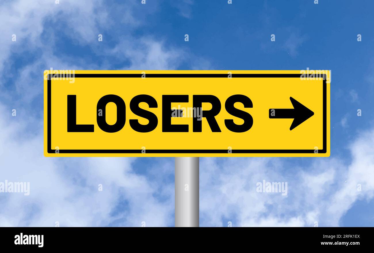 Losers road sign on sky background Stock Photo - Alamy