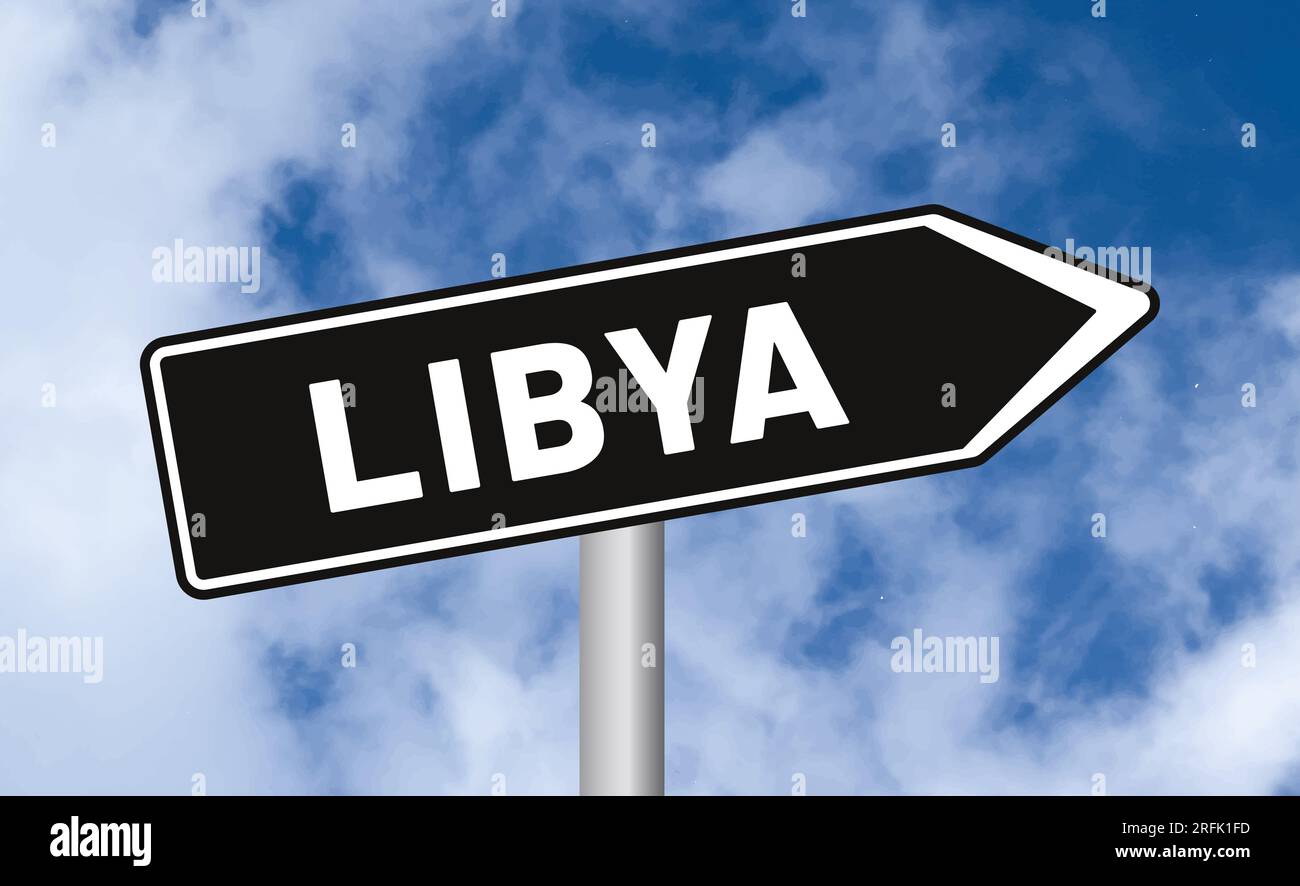 Libya road sign hi-res stock photography and images - Alamy