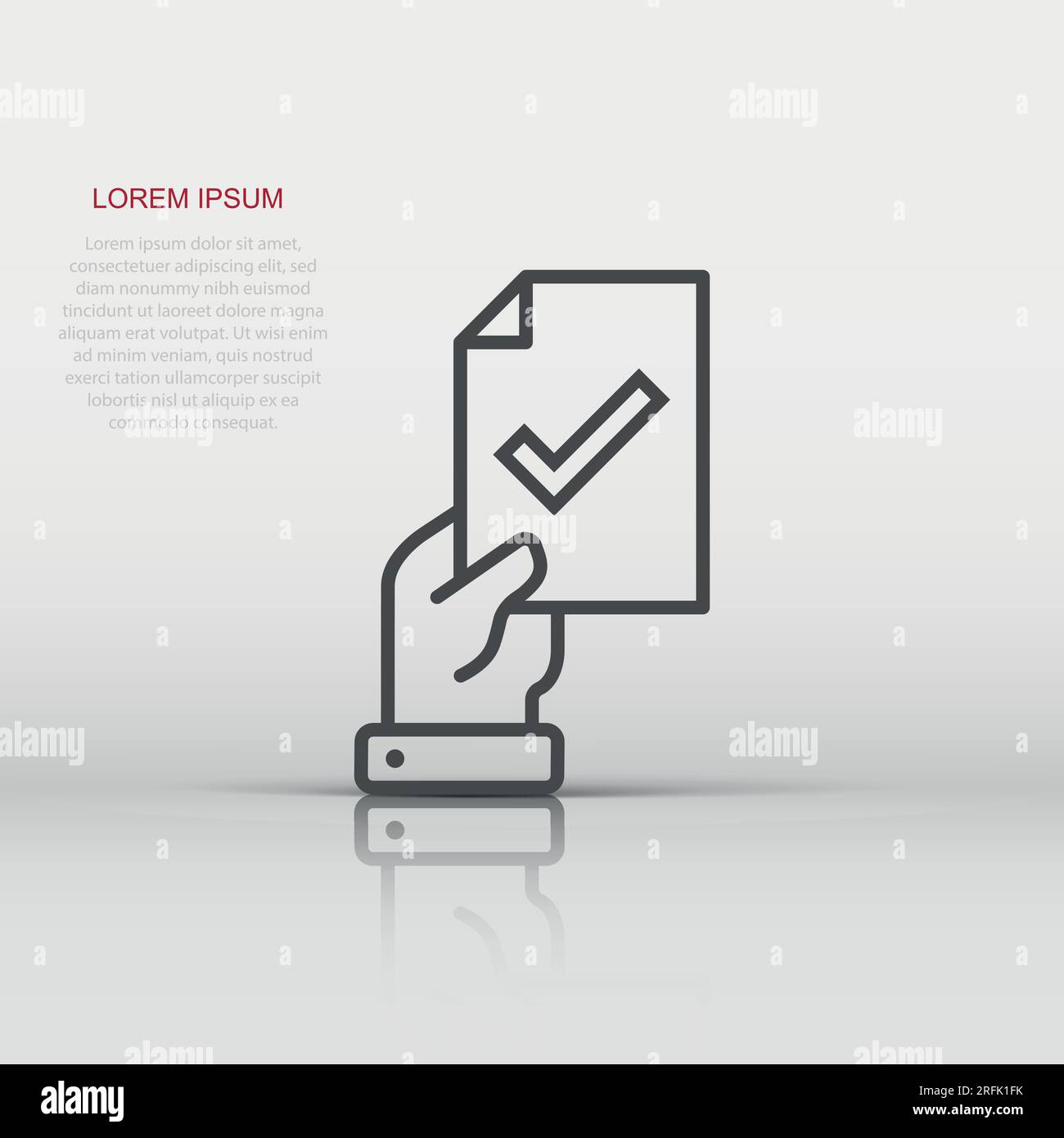 People hand with check mark icon in flat style. Accept vector ...