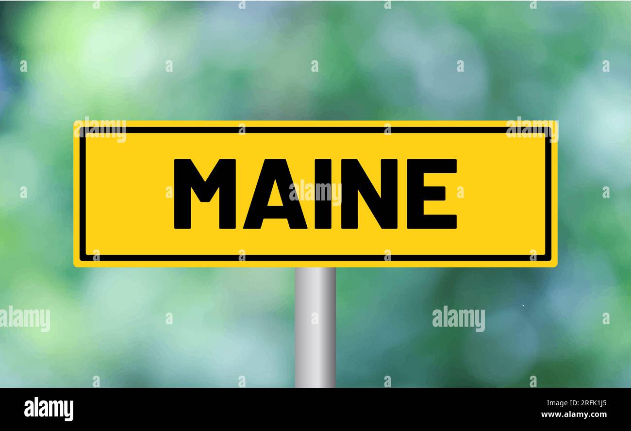 Maine road sign hi-res stock photography and images - Alamy