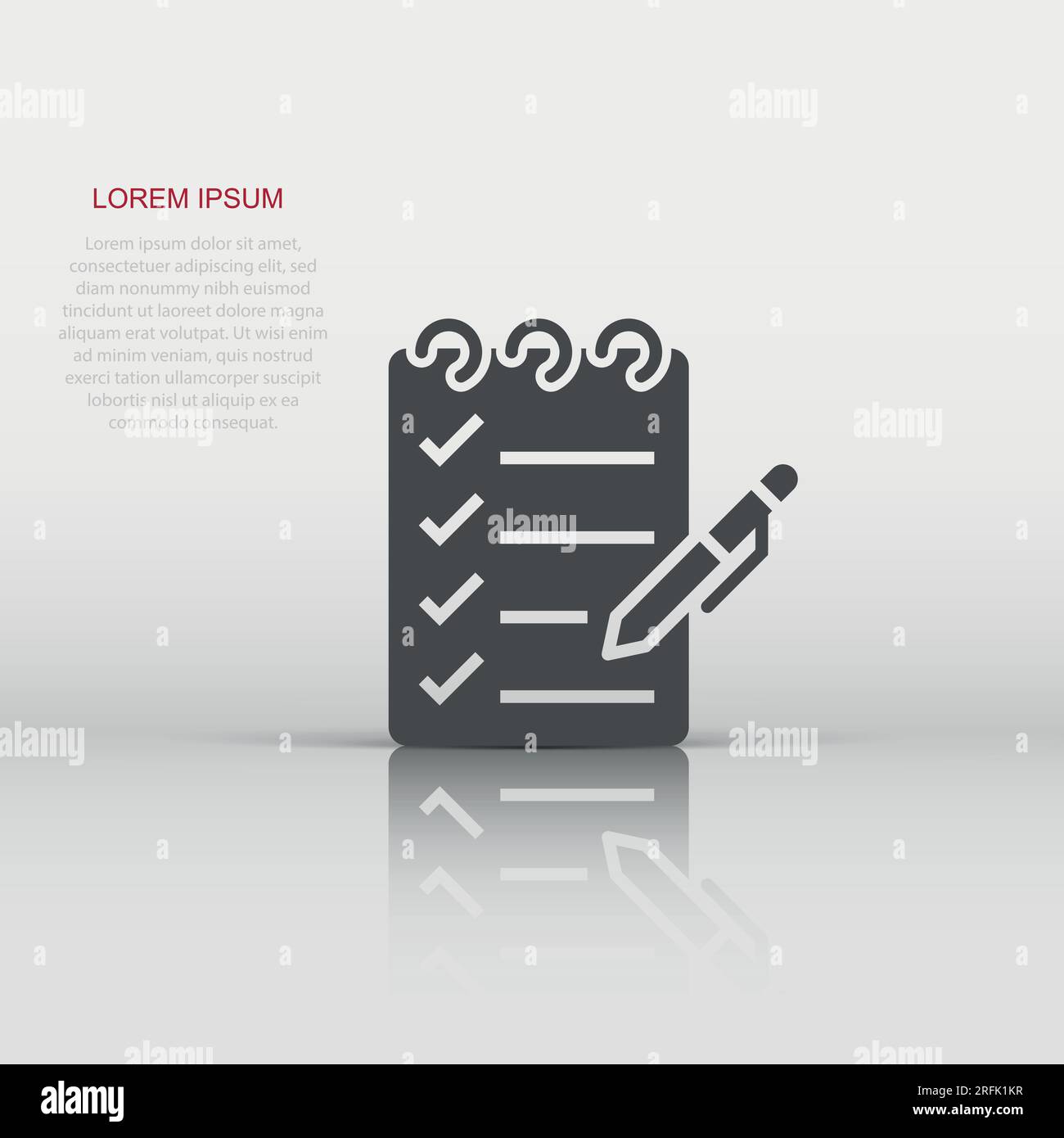 To do list icon in flat style. Document checklist vector illustration on white isolated ...