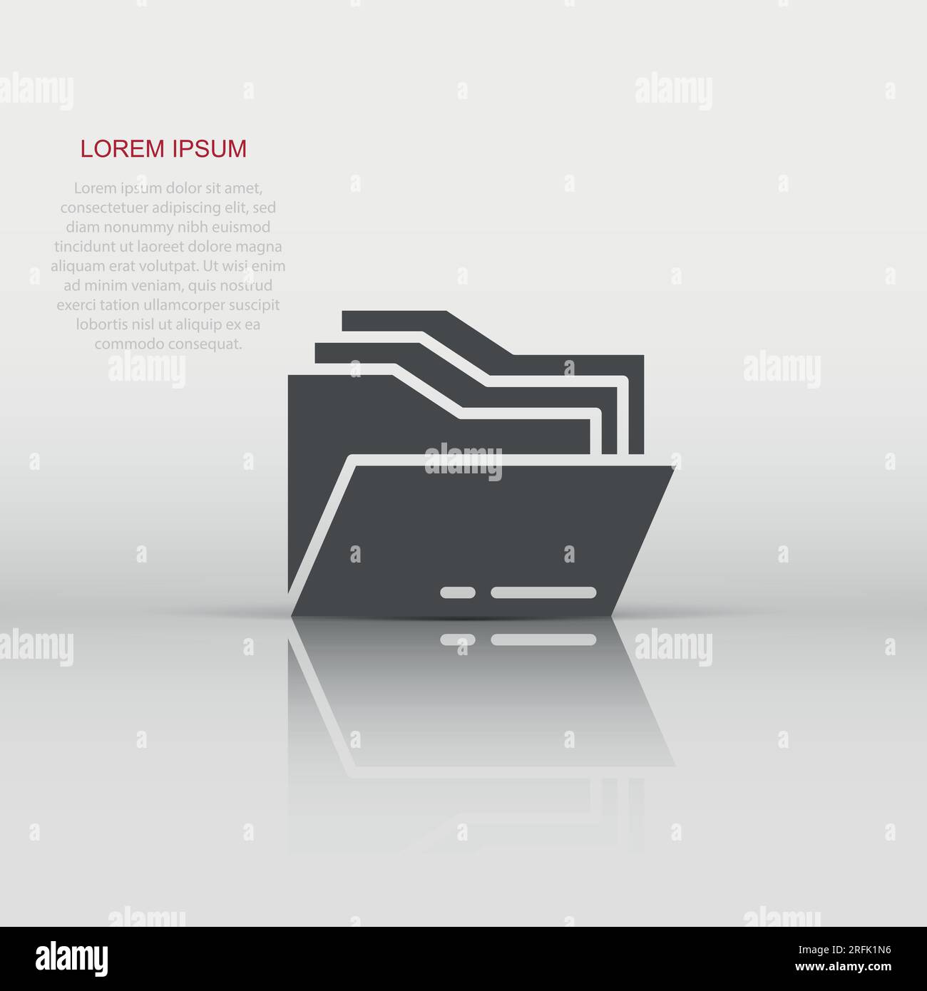 File folder icon in flat style. Documents archive vector illustration on isolated background ...