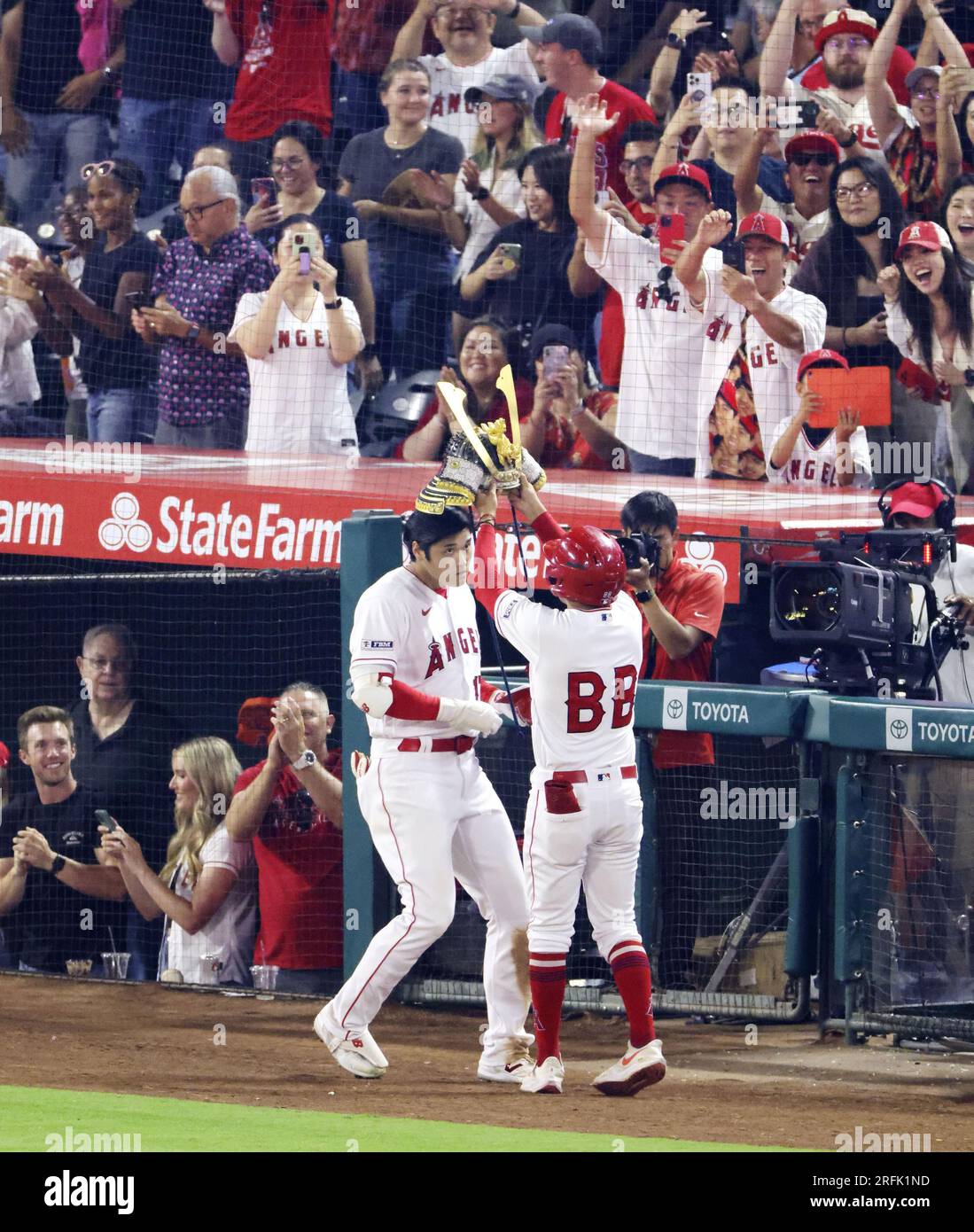 Los Angeles Angels two-way player Shohei Ohtani has a kabuto helmet ...