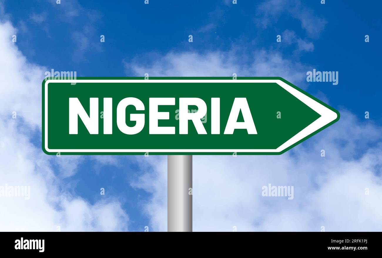 Nigeria road sign on sky background Stock Photo - Alamy