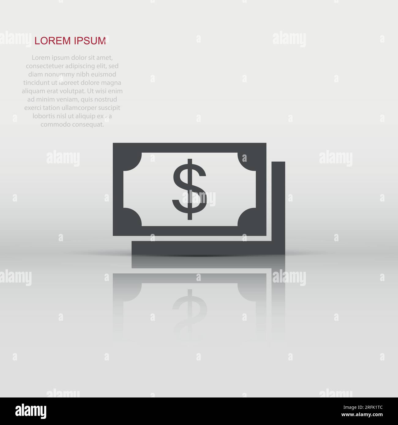 Money dollar icon in flat style. Exchange cash vector illustration on ...
