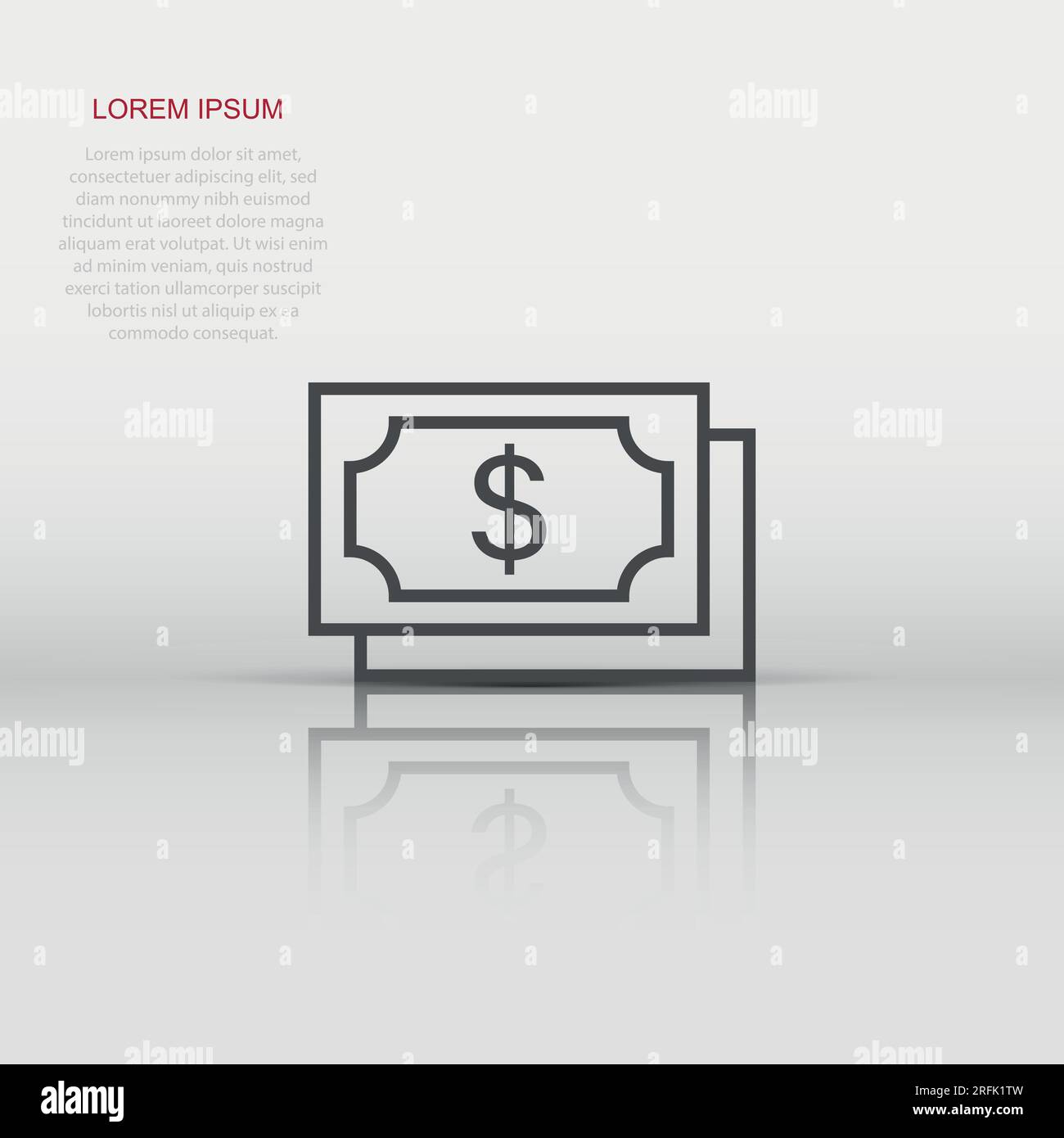 Money dollar icon in flat style. Exchange cash vector illustration on ...