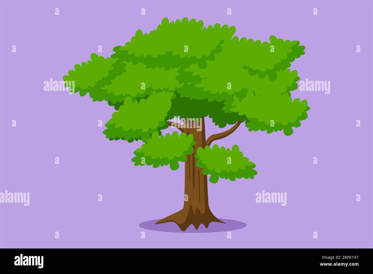 Cartoon flat style drawing green tree fertile isolated on blue ... Cartoon flat style drawing green tree fertile isolated on blue ...
