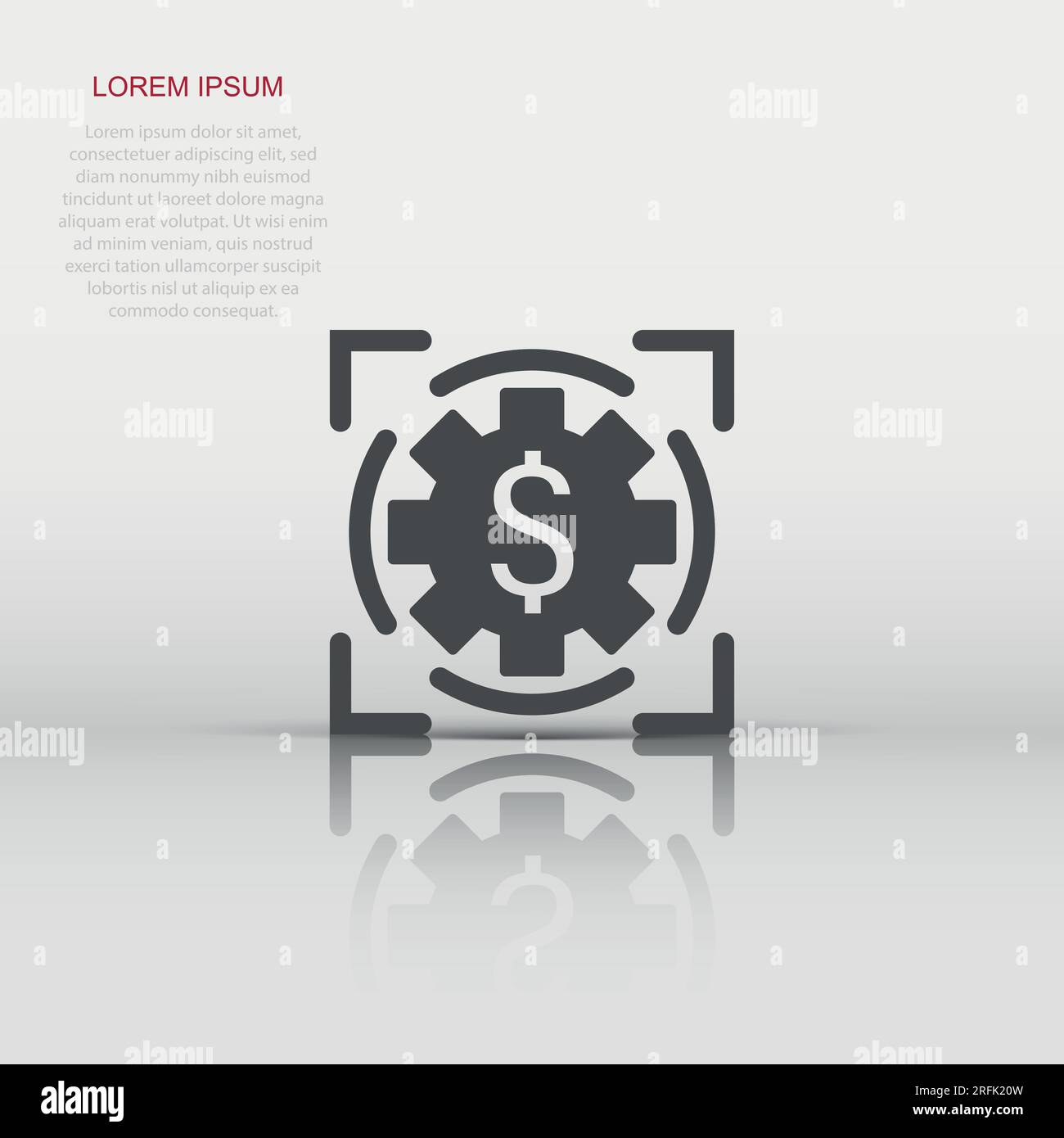 Money revenue icon in flat style. Dollar coin vector illustration on ...