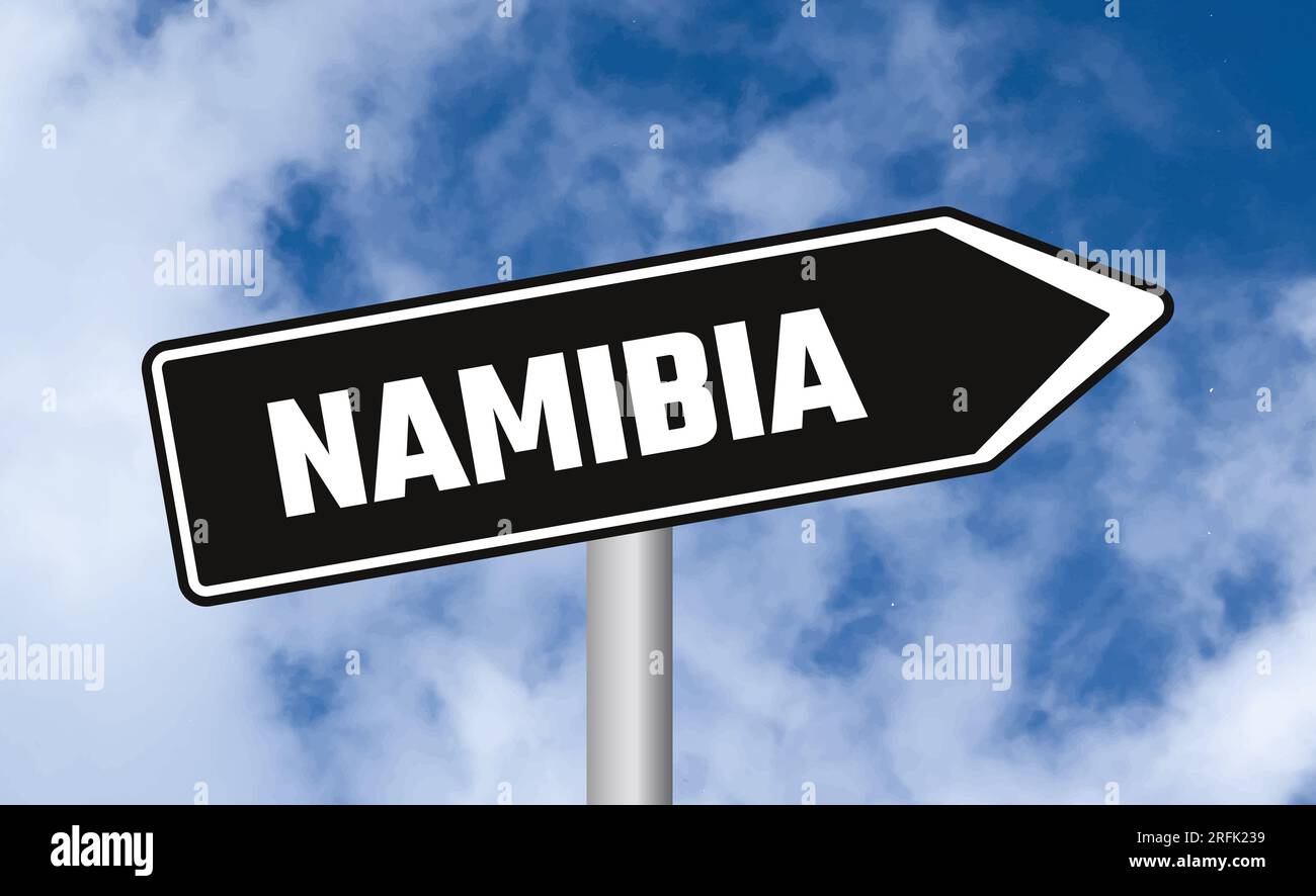 Namibia road sign hi-res stock photography and images - Alamy